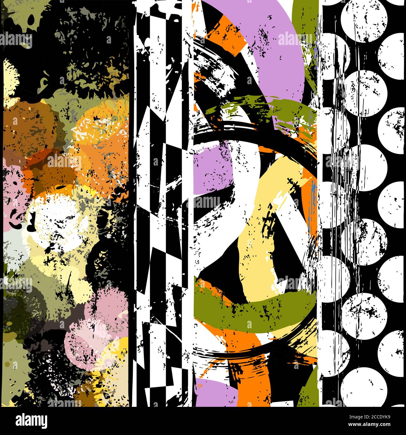 abstract geometric background composition, with circles, squares, lines ...