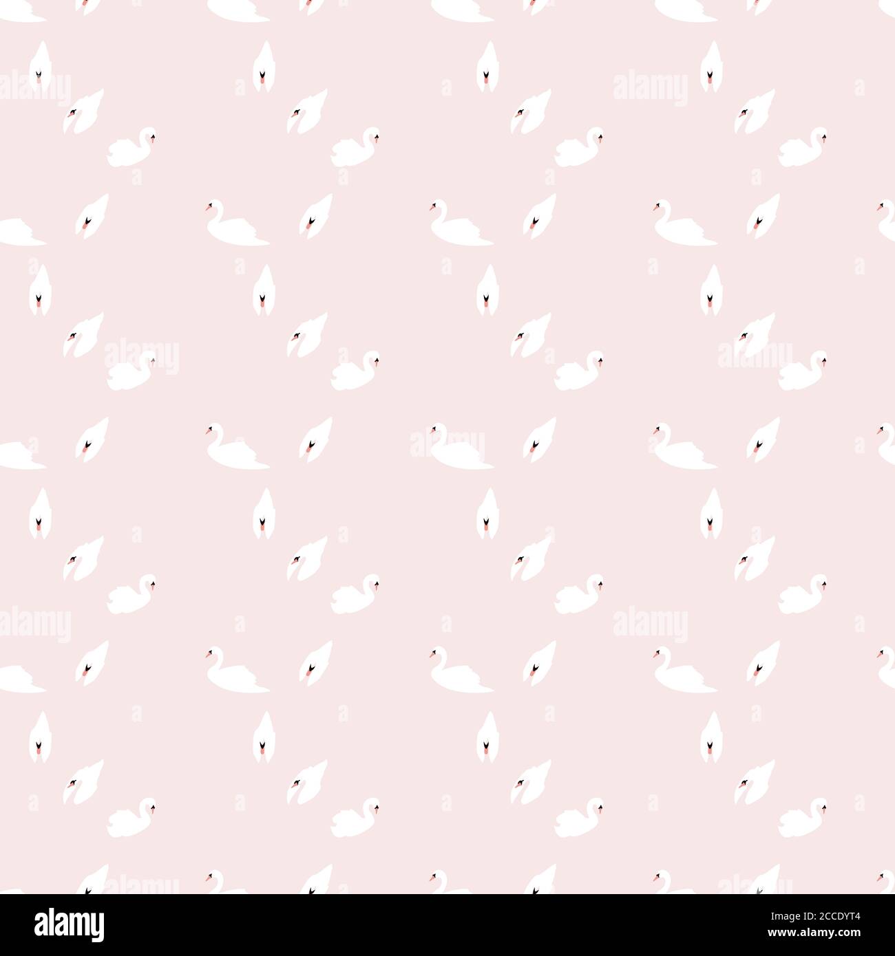 Swan seamless pattern on pink background, vector illustration Stock ...