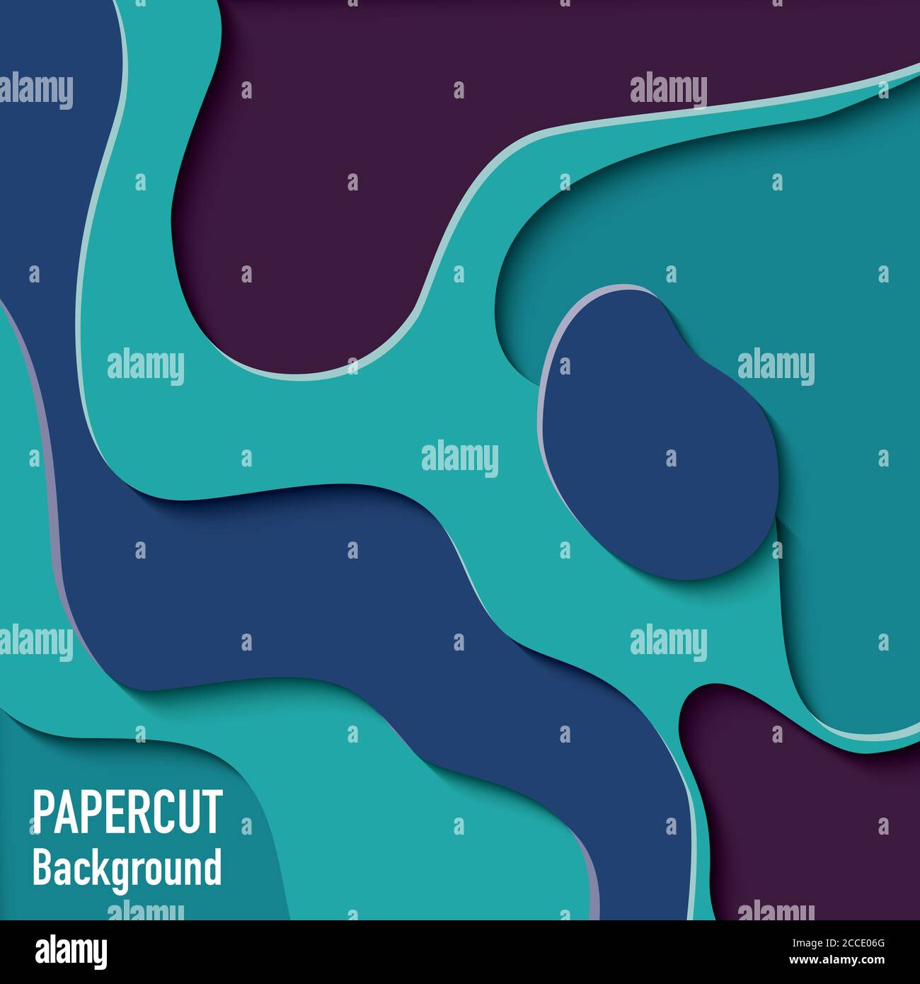 Paper cut out background with 3d effect, carving art, vector ...