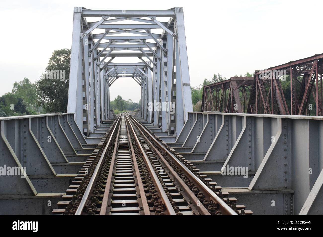 Beautiful steel made railway bridge Stock Photo - Alamy