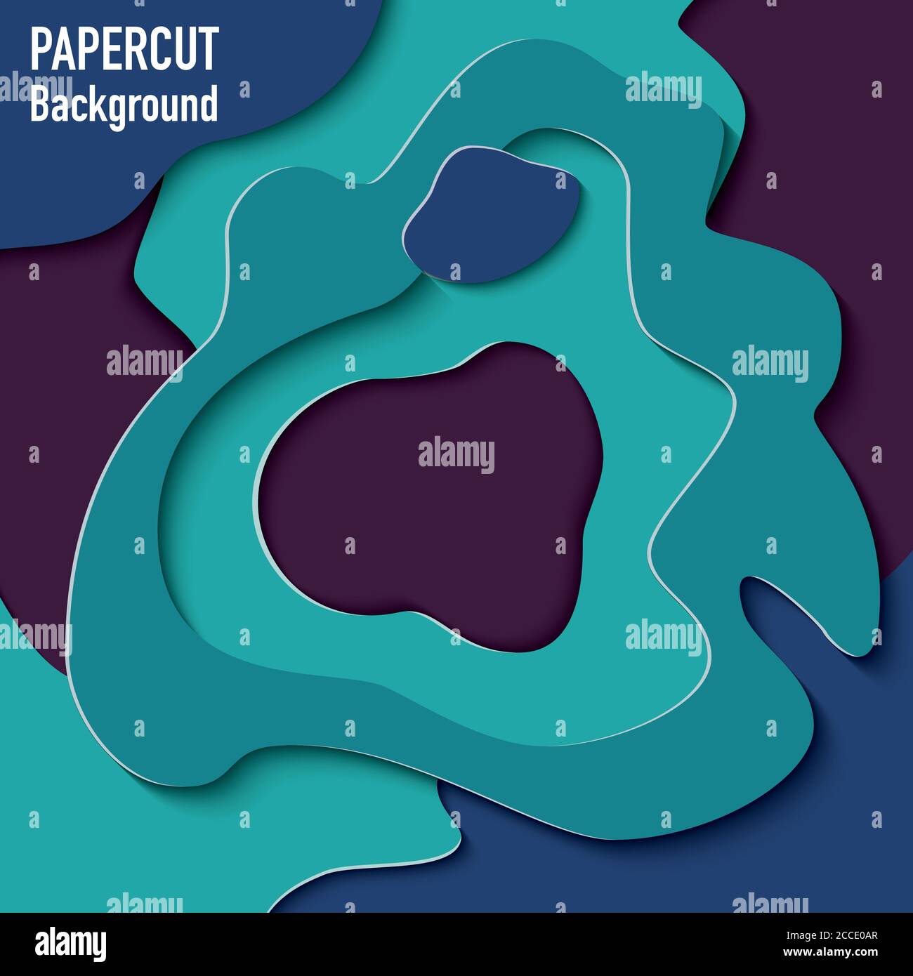 Paper cut out background with 3d effect, carving art, vector ...