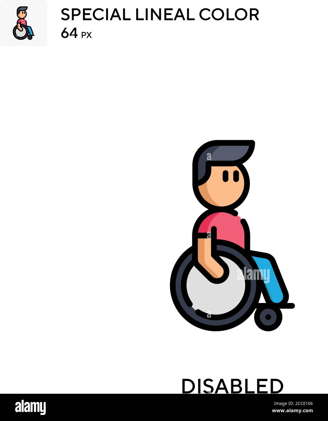 Disabled Special lineal color icon. Illustration symbol design template ...