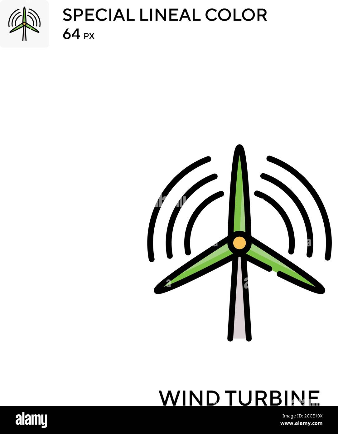 Wind turbine Special lineal color icon. Illustration symbol design ...