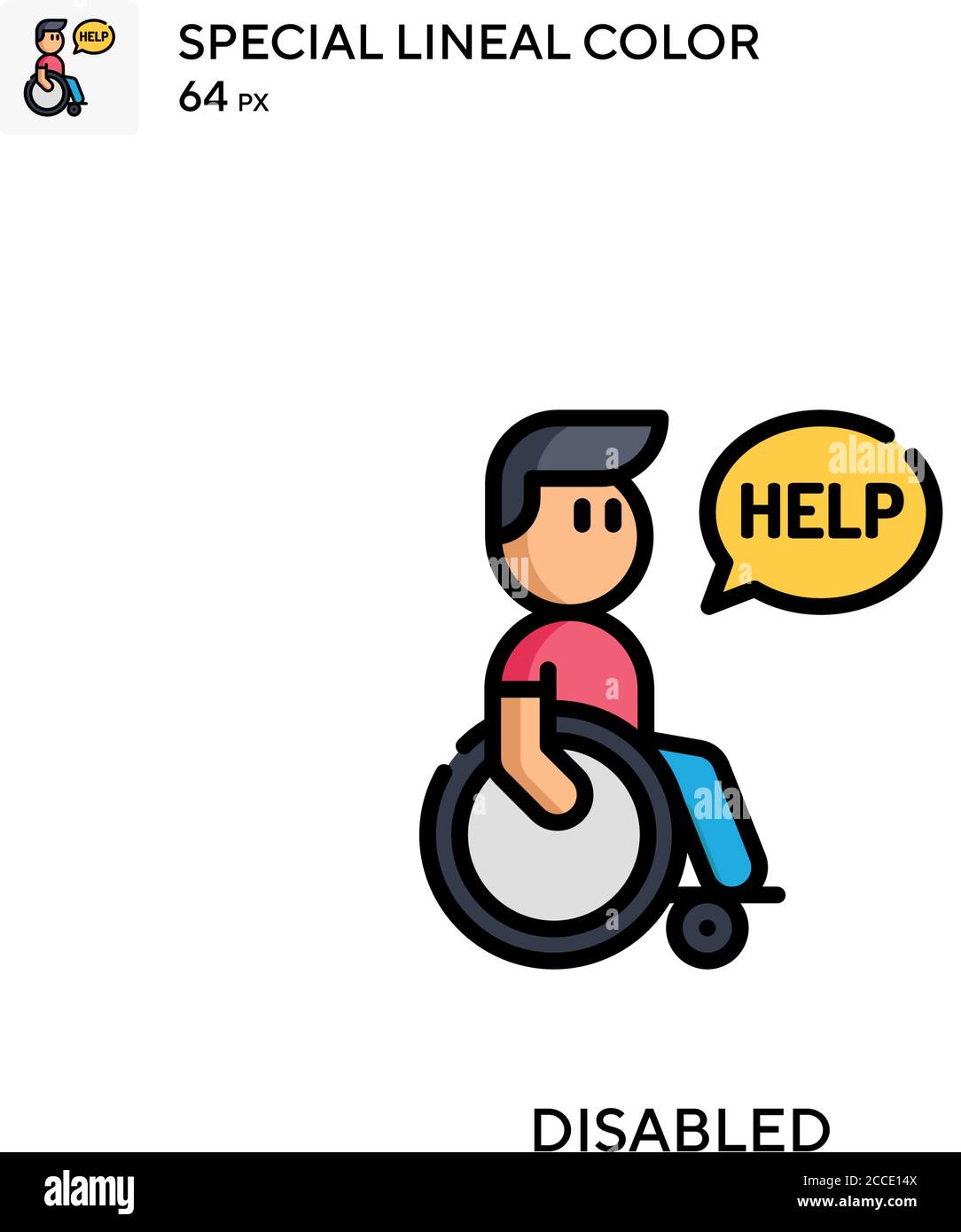 Disabled Special lineal color icon. Illustration symbol design template ...