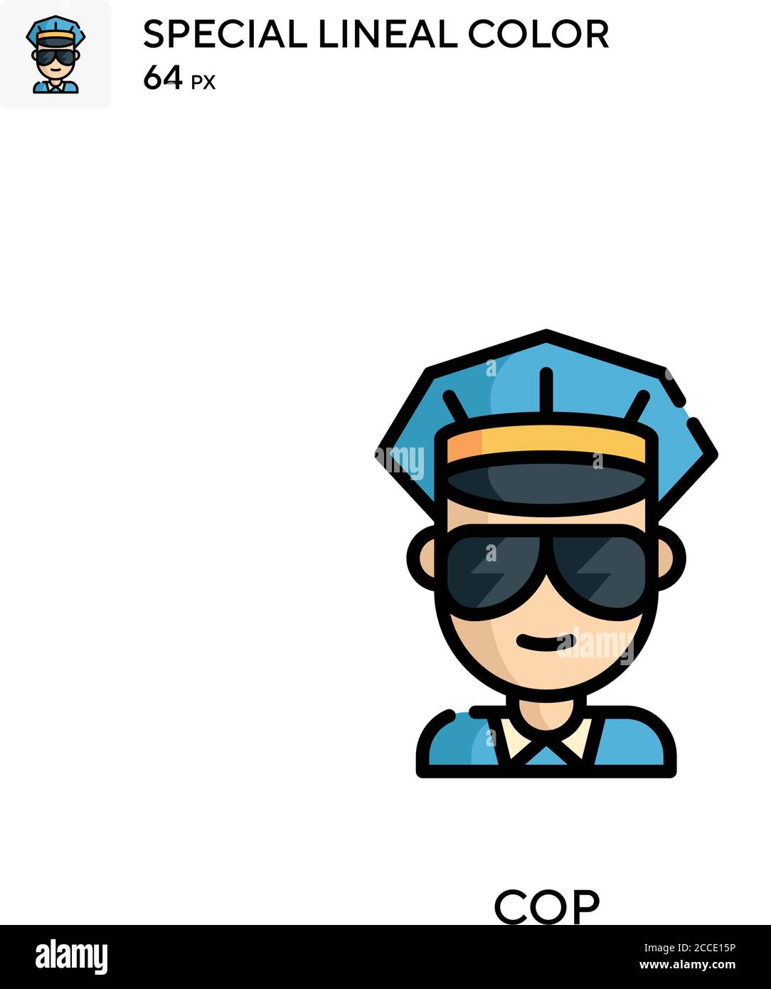 Cop Special lineal color icon. Illustration symbol design template for ...