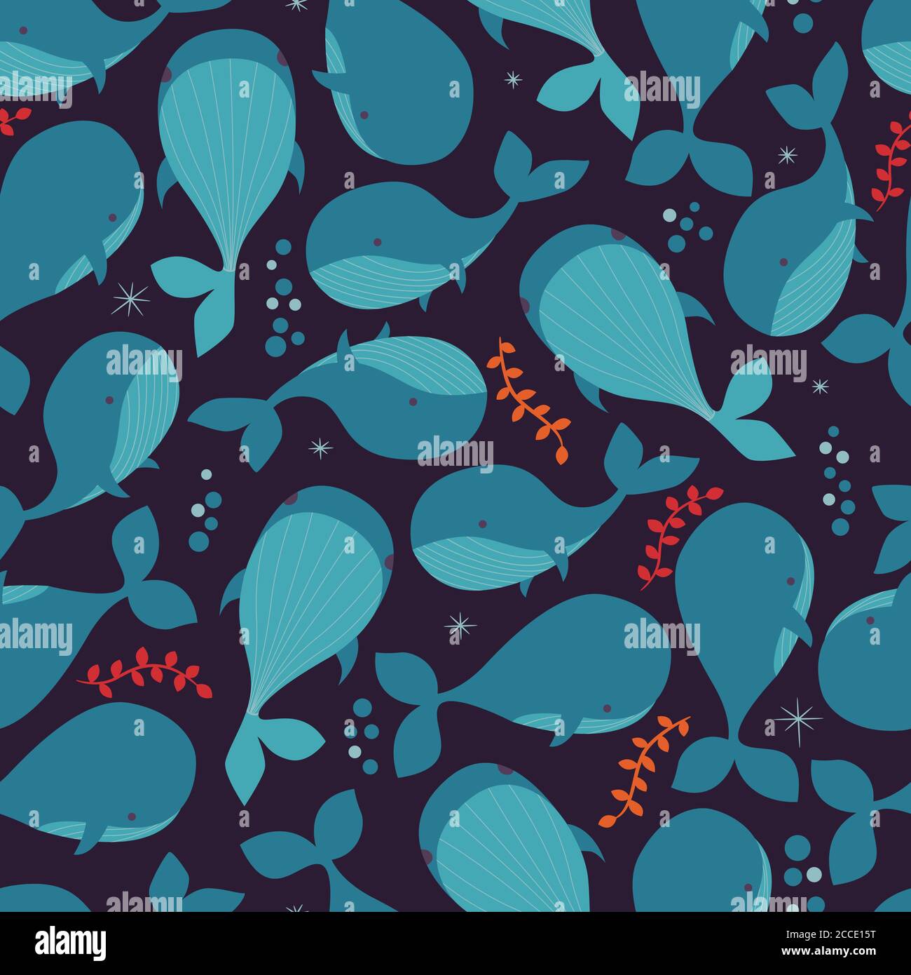 Cartoon vector sea whales swimming Stock Vector Images - Alamy