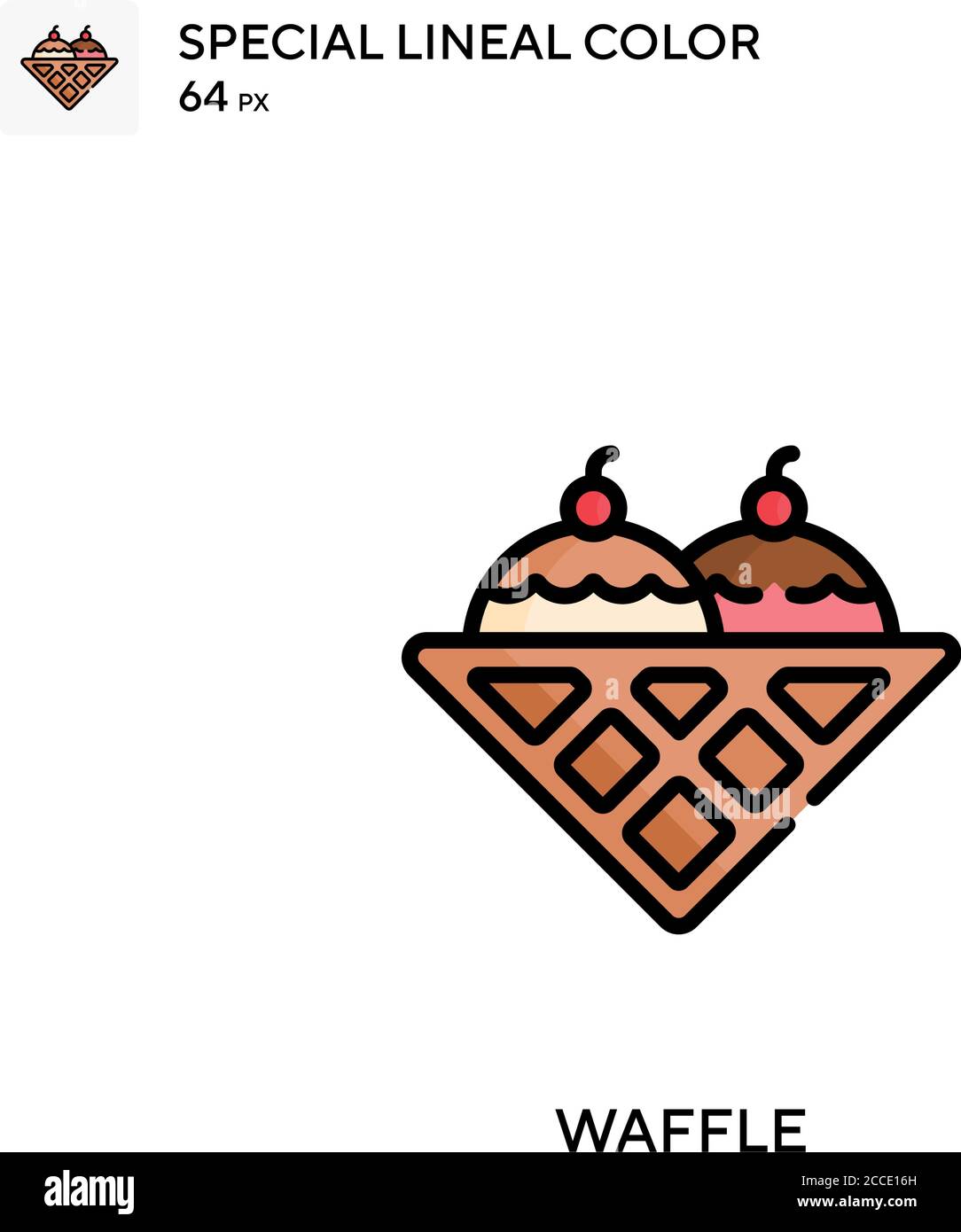 Waffle Special lineal color icon. Illustration symbol design template ...