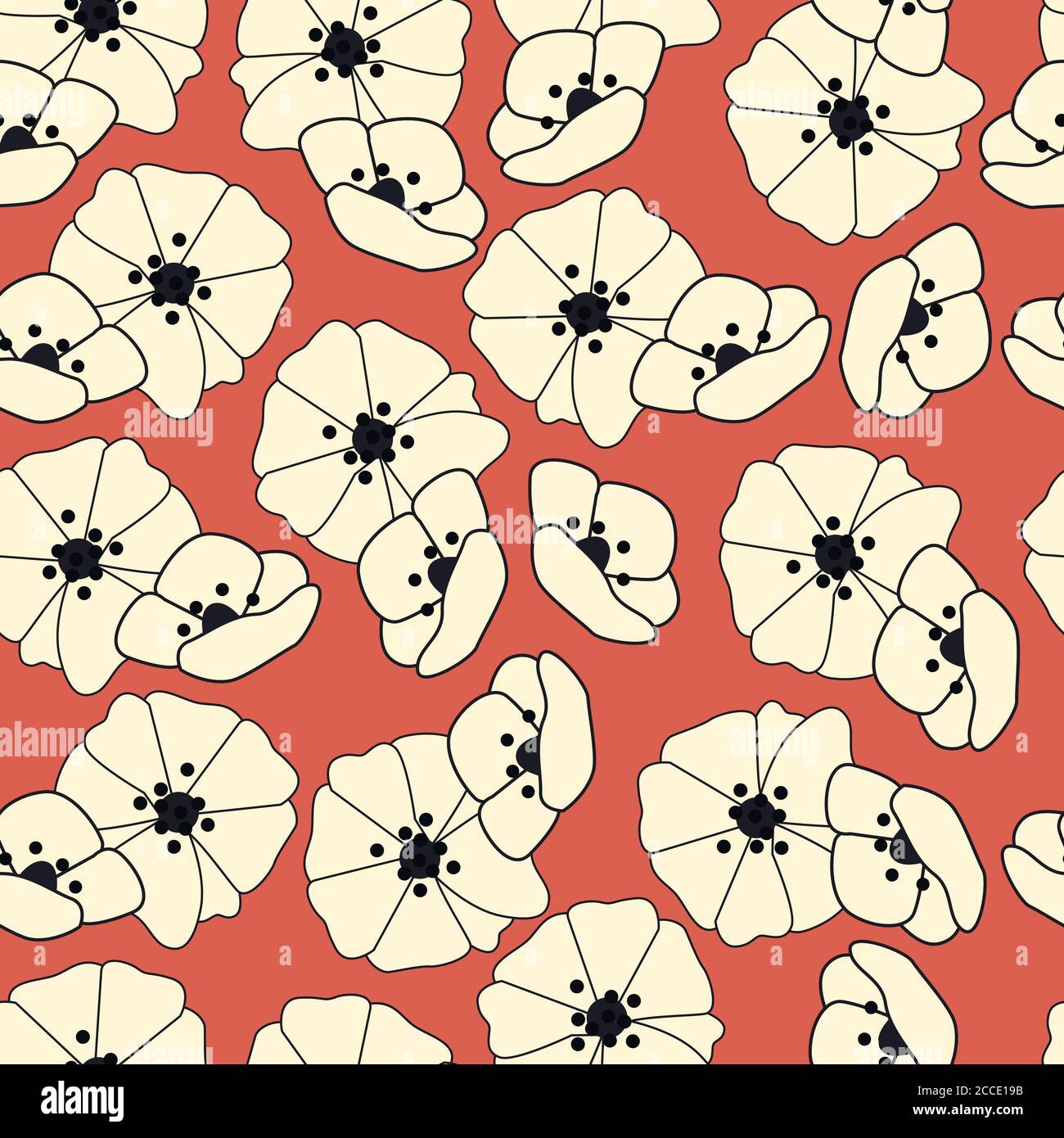 Seamless pattern with flowers and floral elements, nature life, vector ...