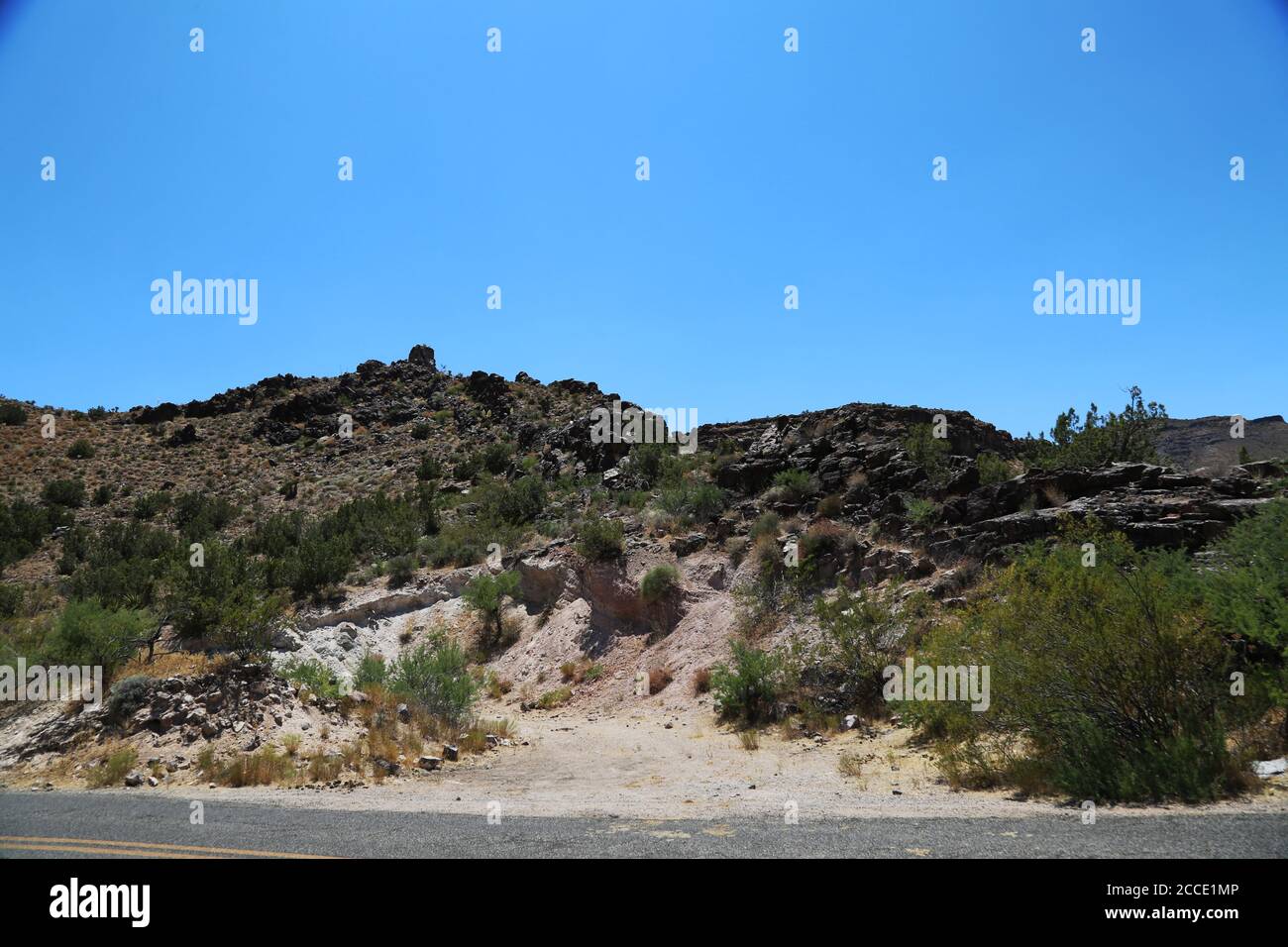 desert landscapes along Route 66 near the Arizona California border ...