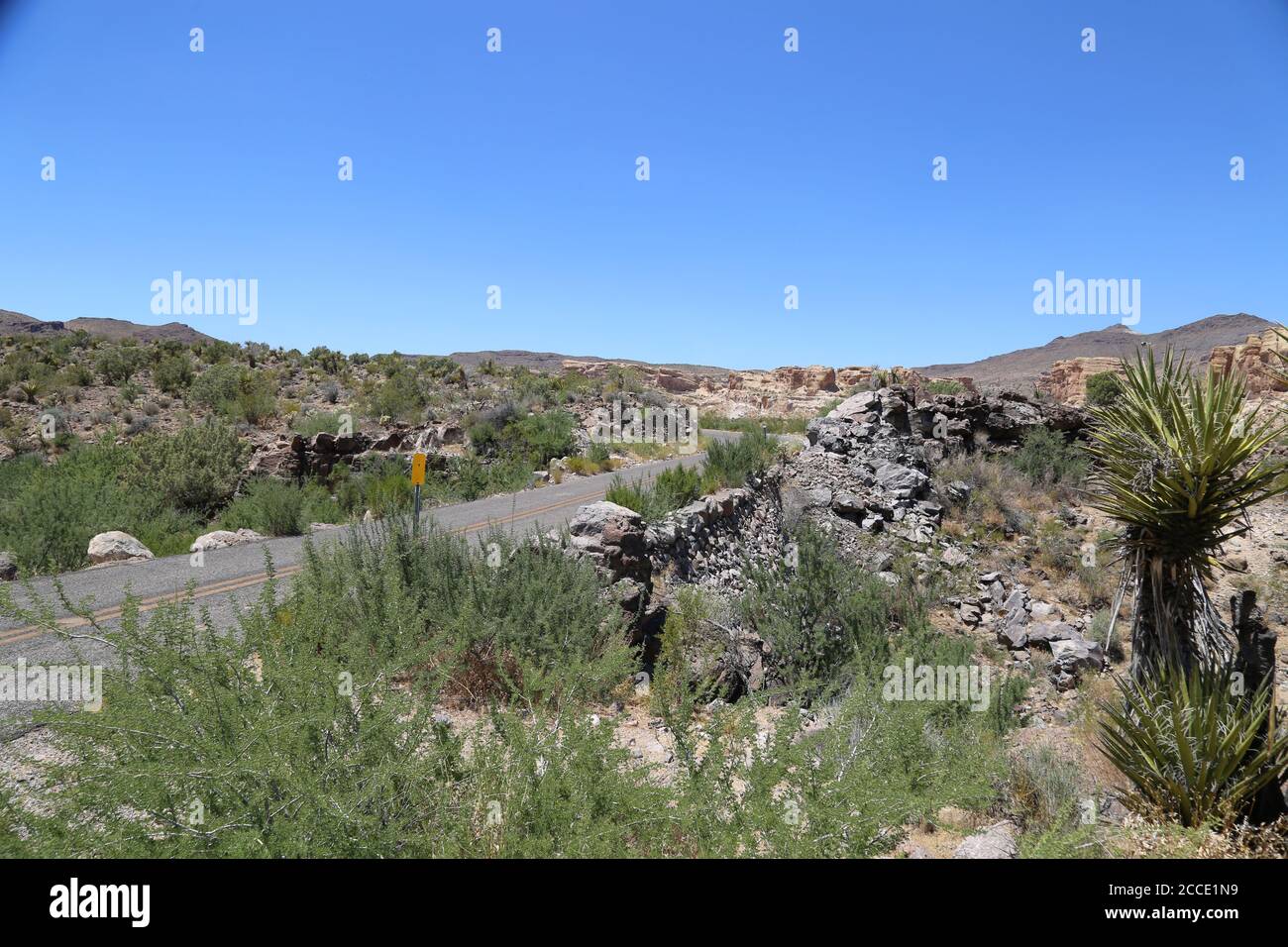 desert landscapes along Route 66 near the Arizona California border ...