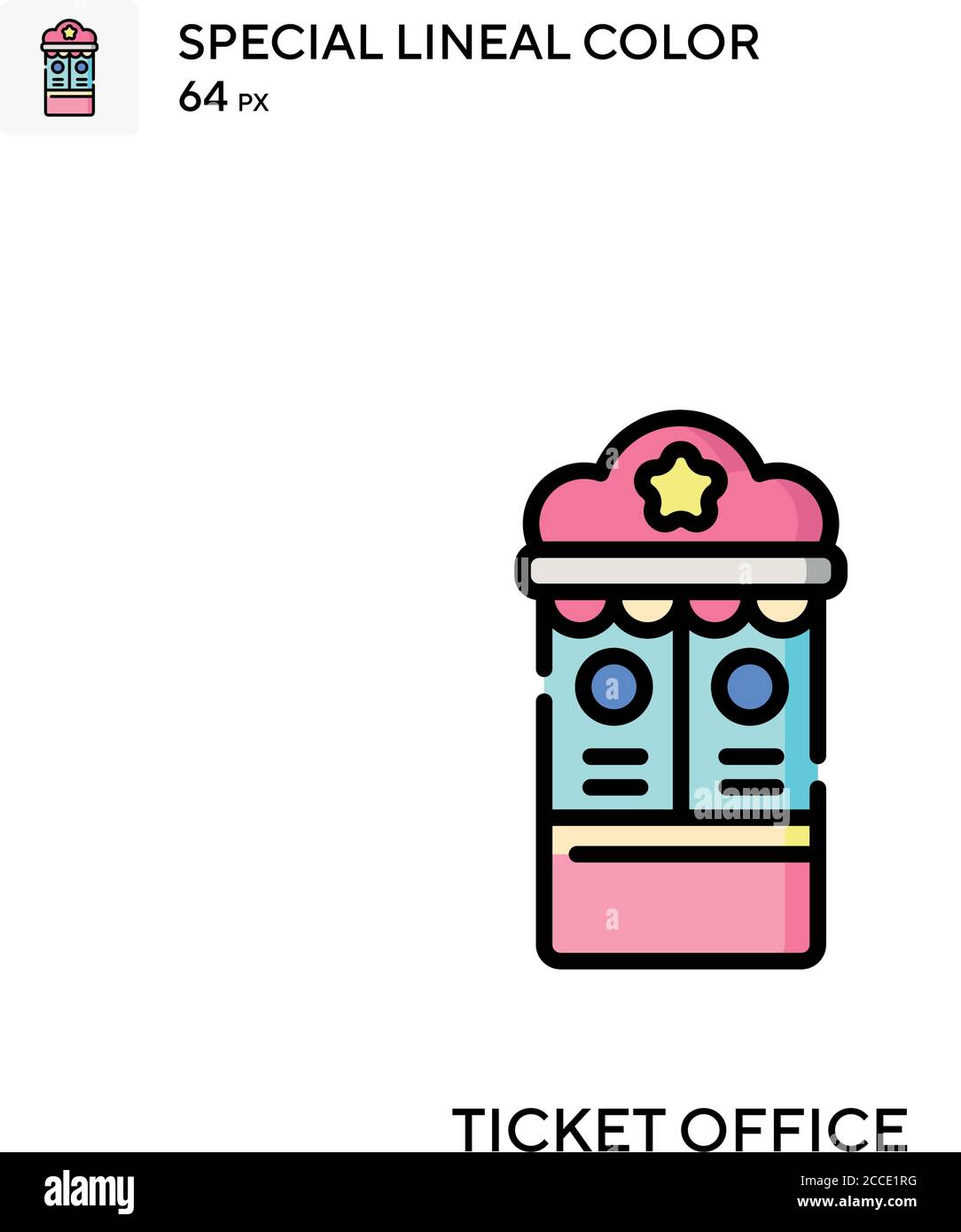 Ticket office Special lineal color icon. Illustration symbol design ...