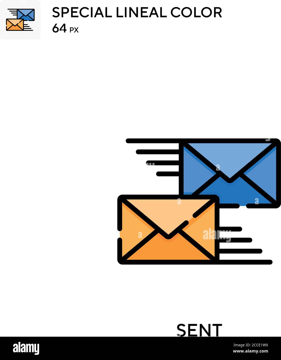 Sent Special lineal color icon. Illustration symbol design template for ...
