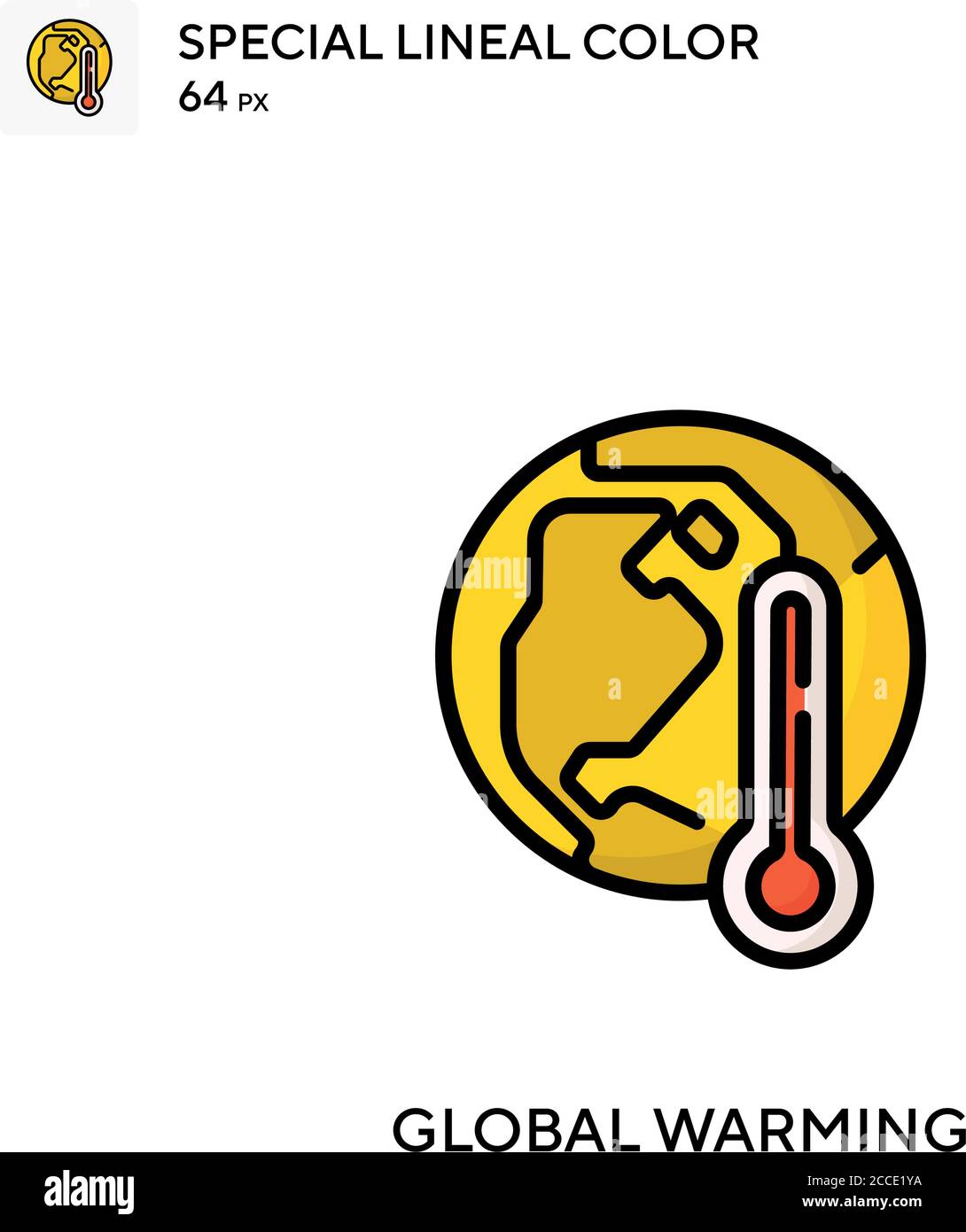 Global warming Special lineal color icon. Illustration symbol design ...