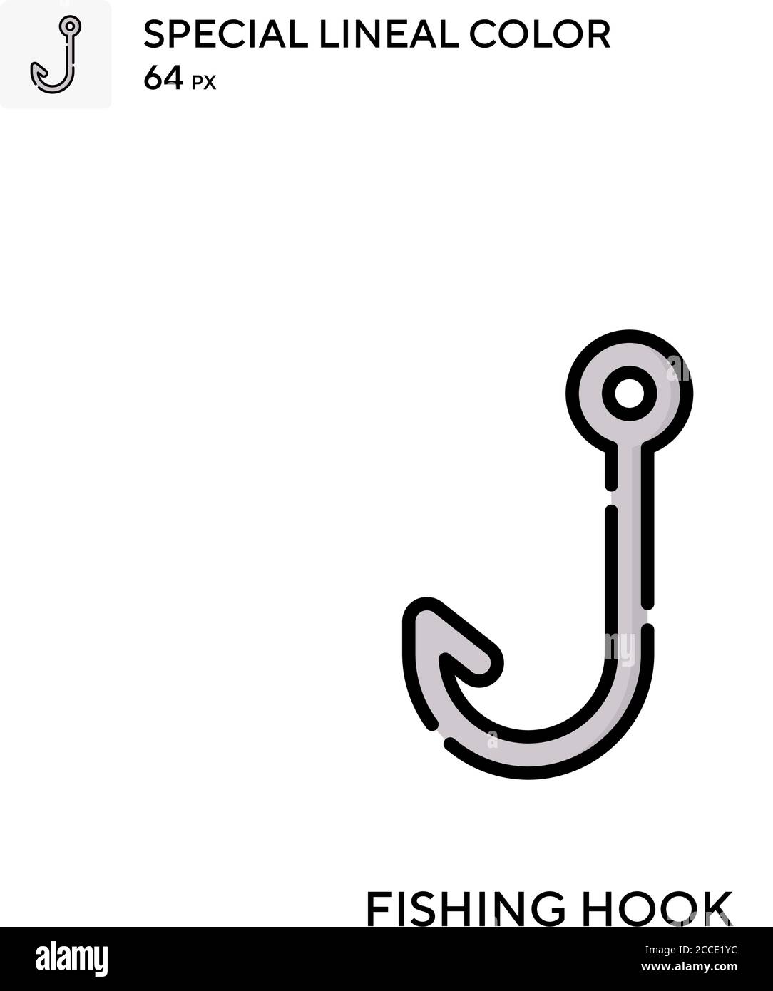 Fishing hook Special lineal color icon. Illustration symbol design ...