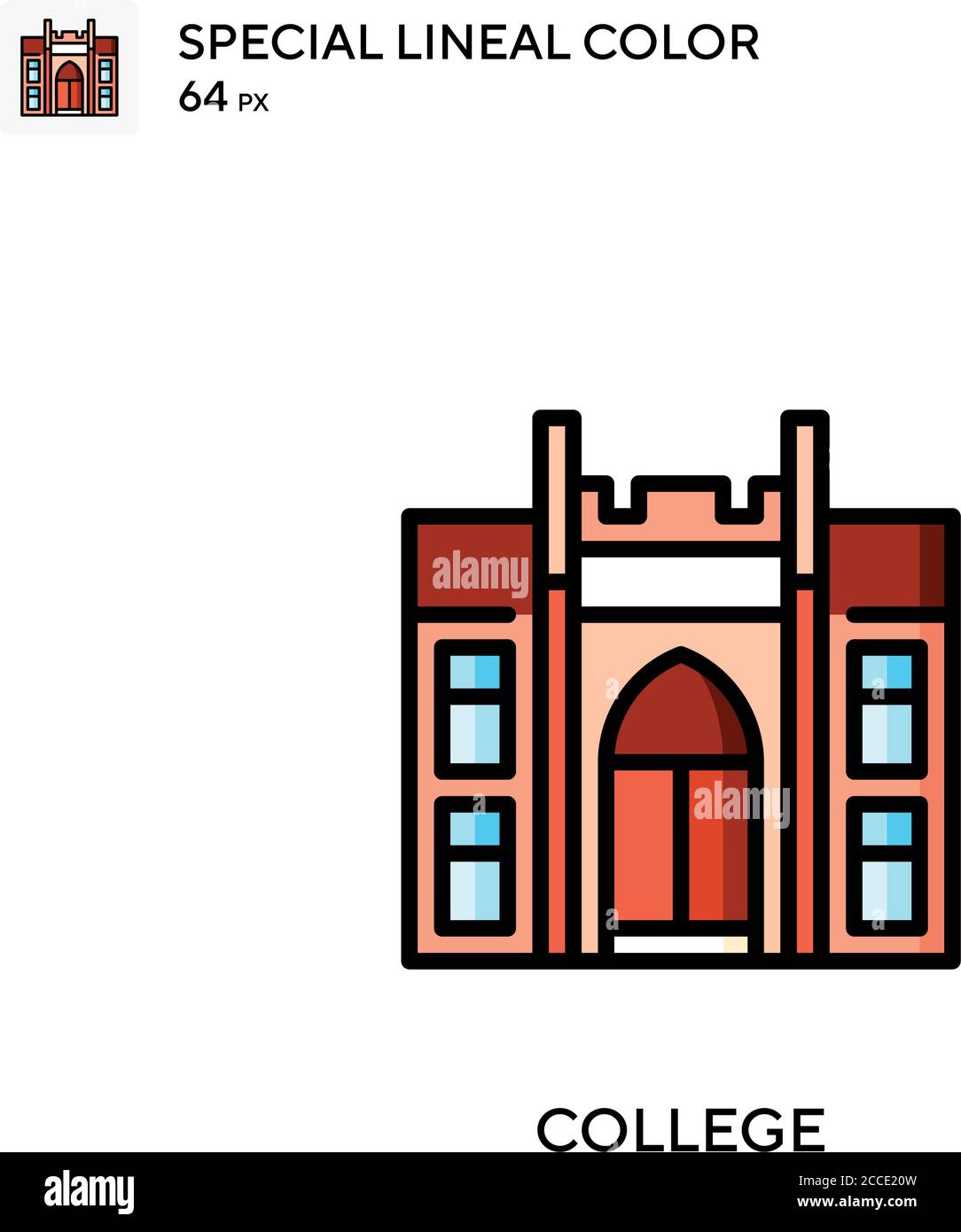 College Special lineal color icon. Illustration symbol design template ...