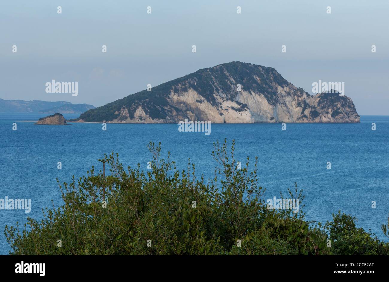 turtle island off of the coast of the greek island of zante or ...