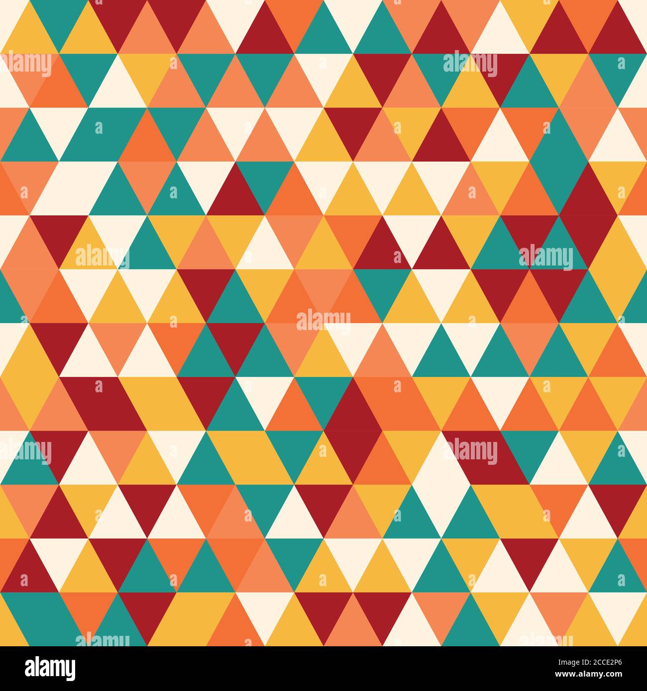 Geometric seamless pattern with colorful triangles in retro design ...