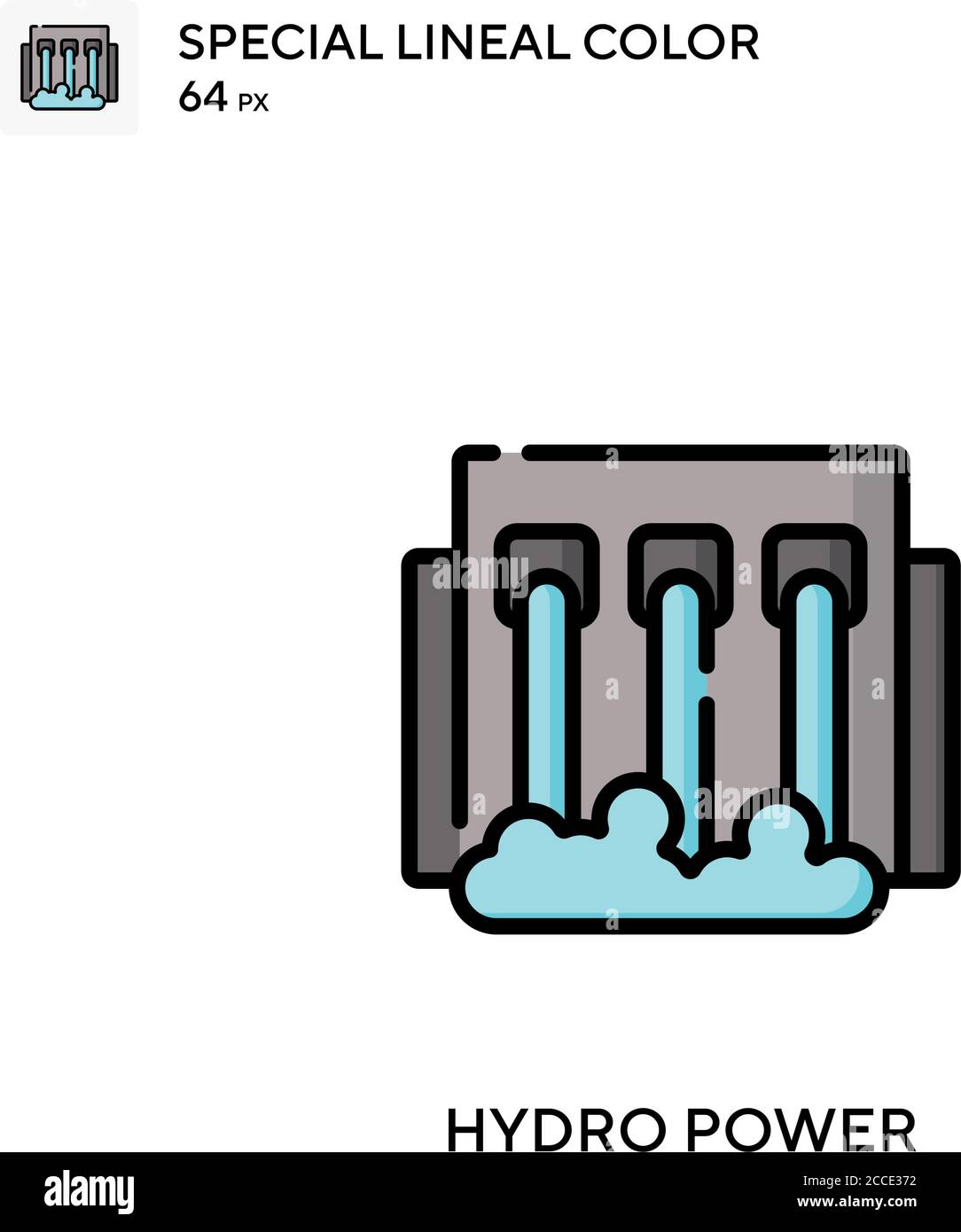 Hydro power Special lineal color icon. Illustration symbol design ...