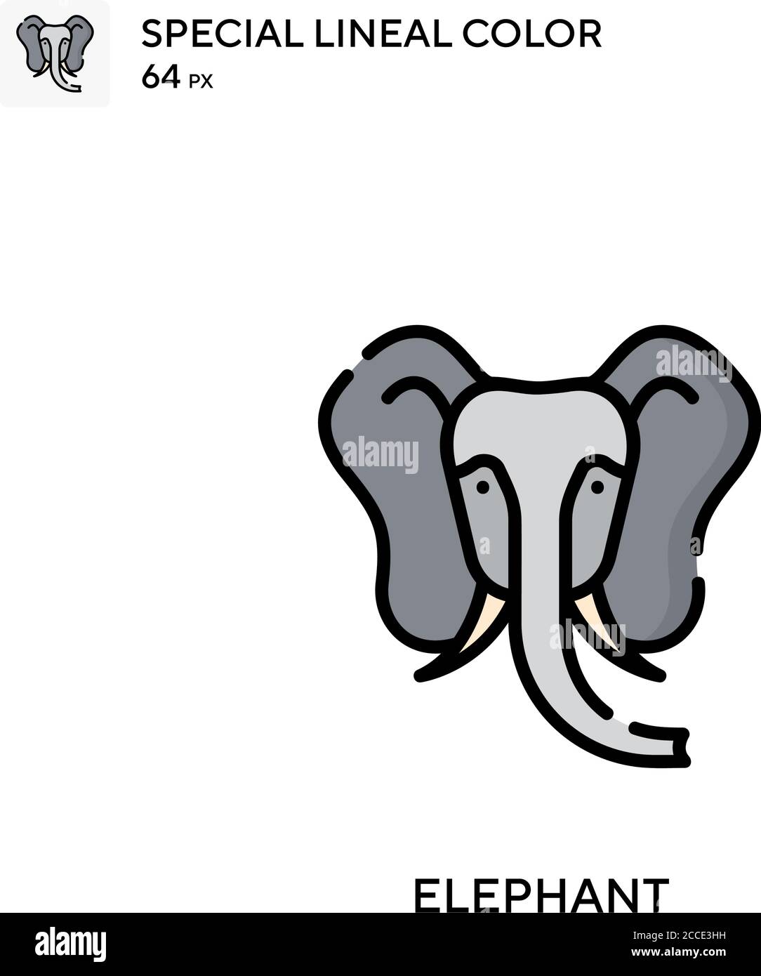 Elephant Special lineal color icon. Illustration symbol design template ...