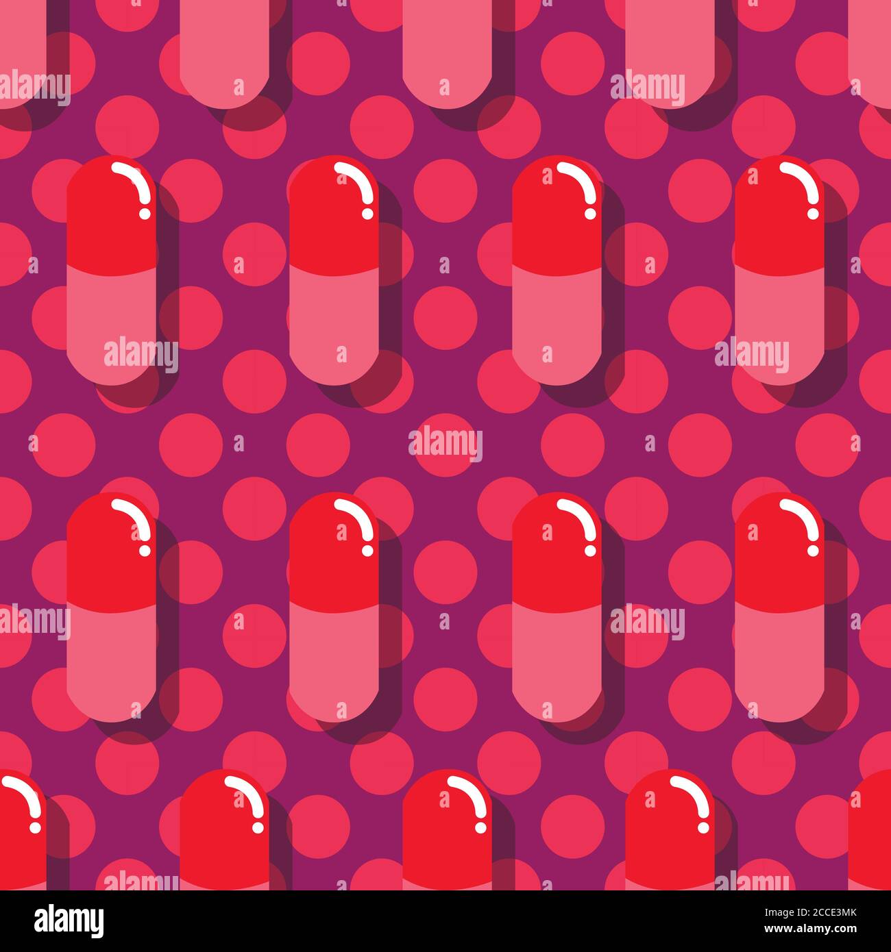 Pills and capsules seamless pattern, pop modern design, bold colors and ...