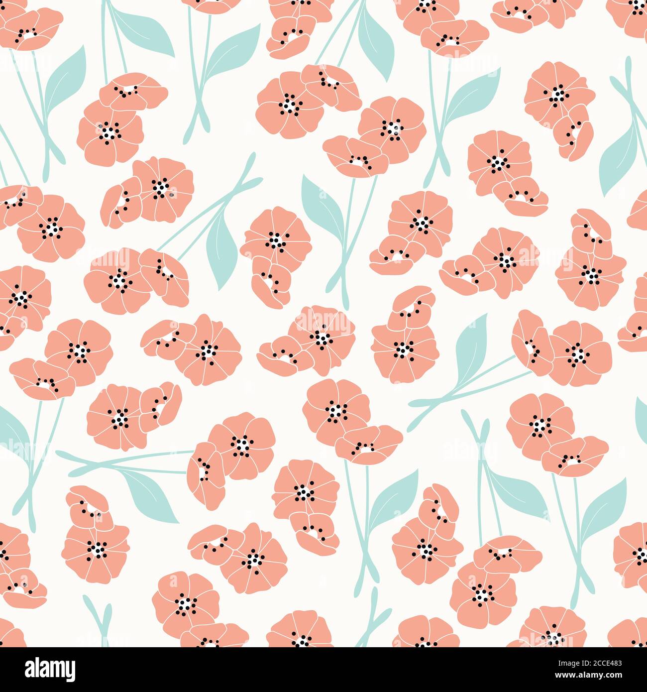 Seamless pattern with flowers and floral elements, nature life, vector ...