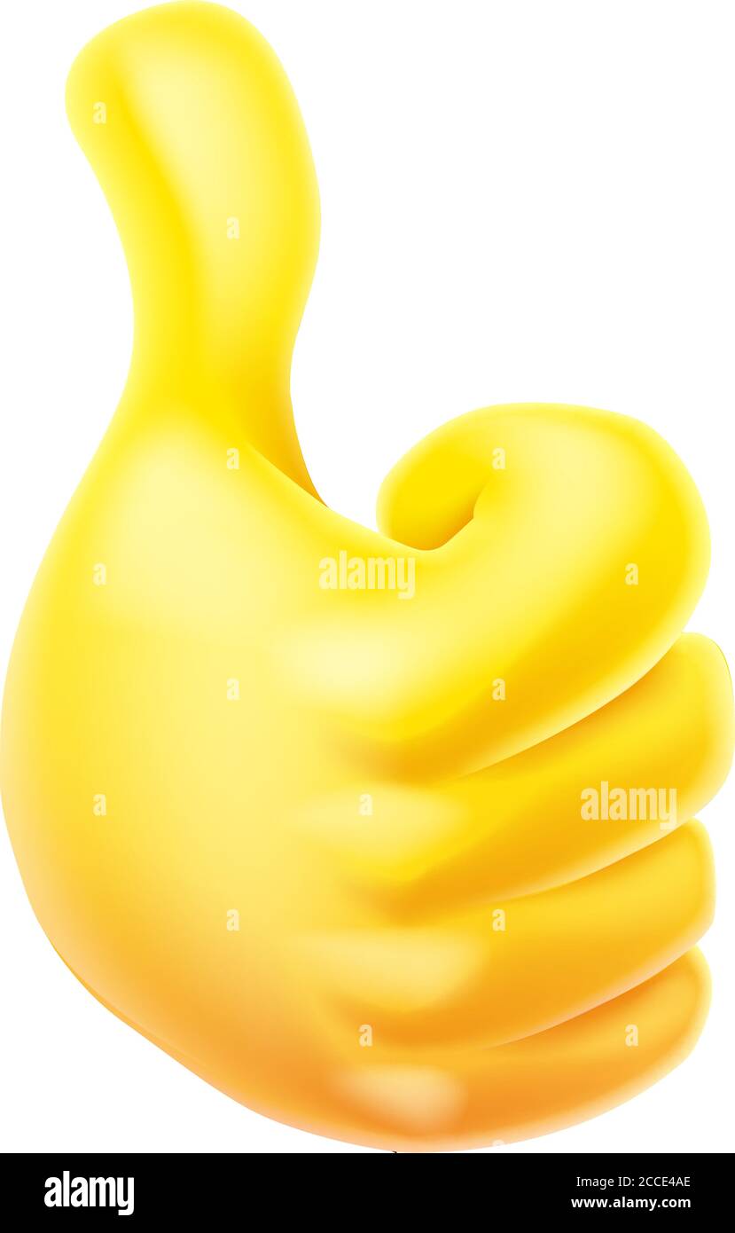 Thumbs Up Emoticon Emoji Yellow Hand Cartoon Icon Stock Vector Image ...