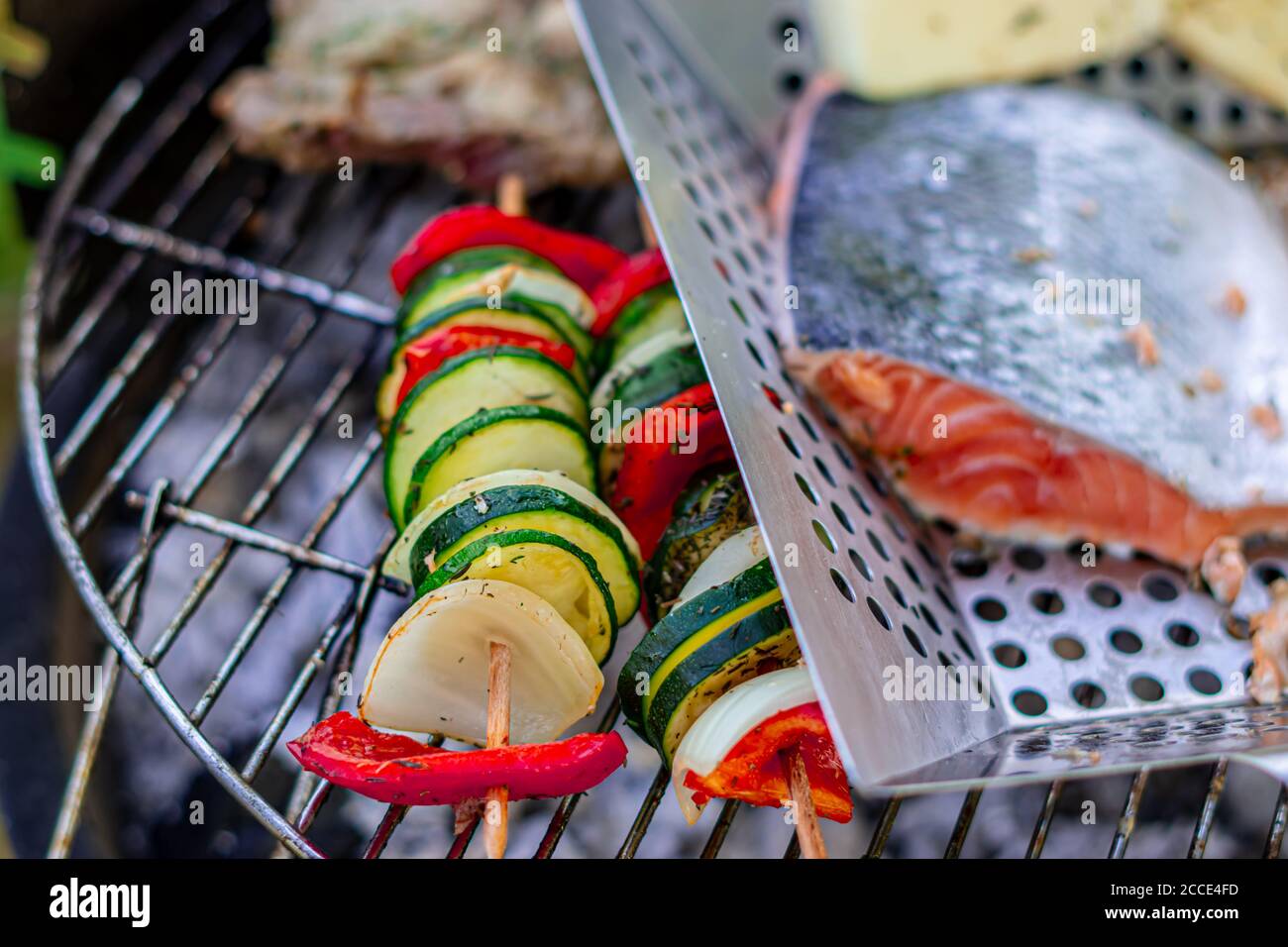 Roasted on grill skewers hi-res stock photography and images - Alamy