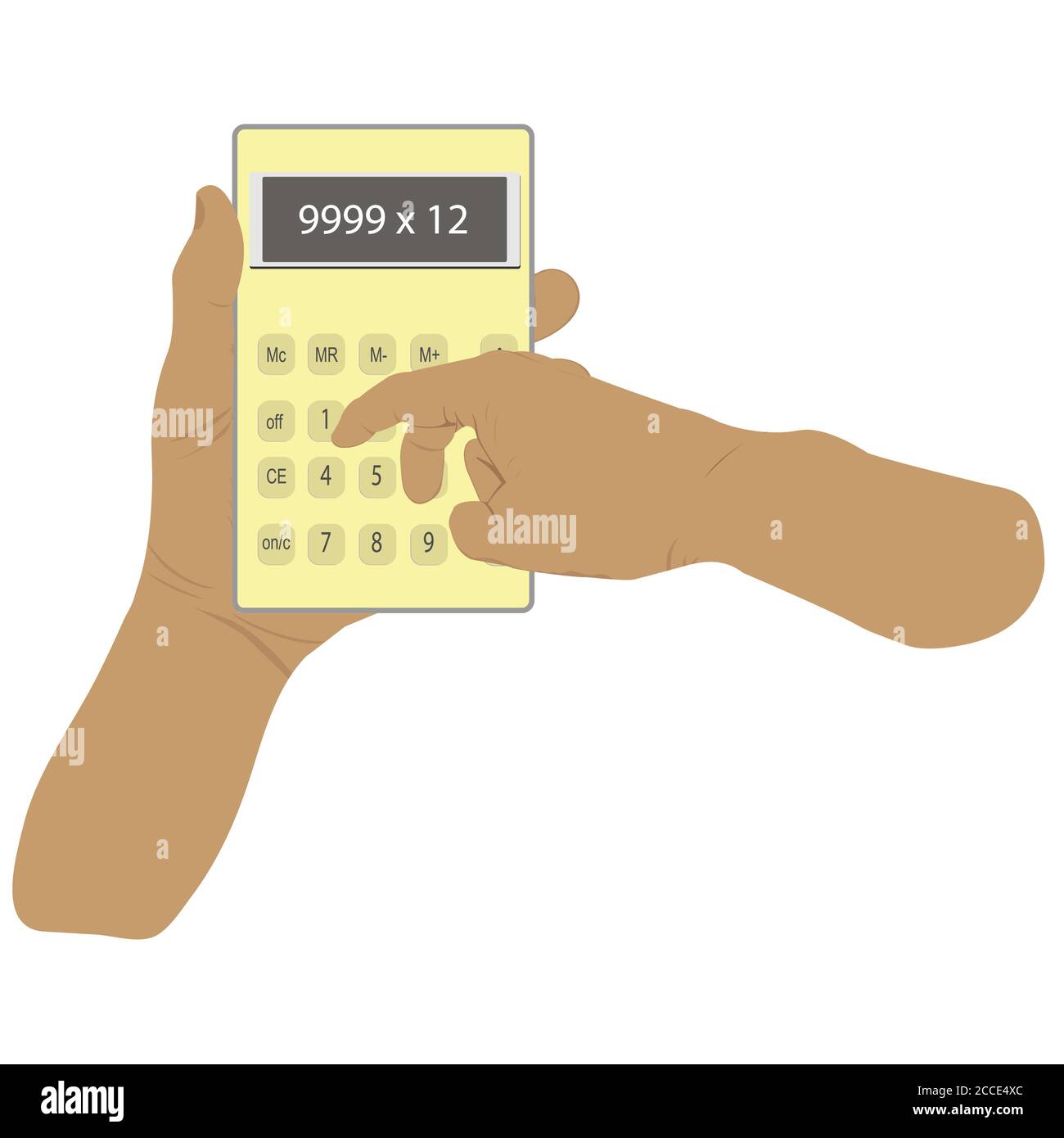hand hold Calculator, concept to calculate the expense Vector ...