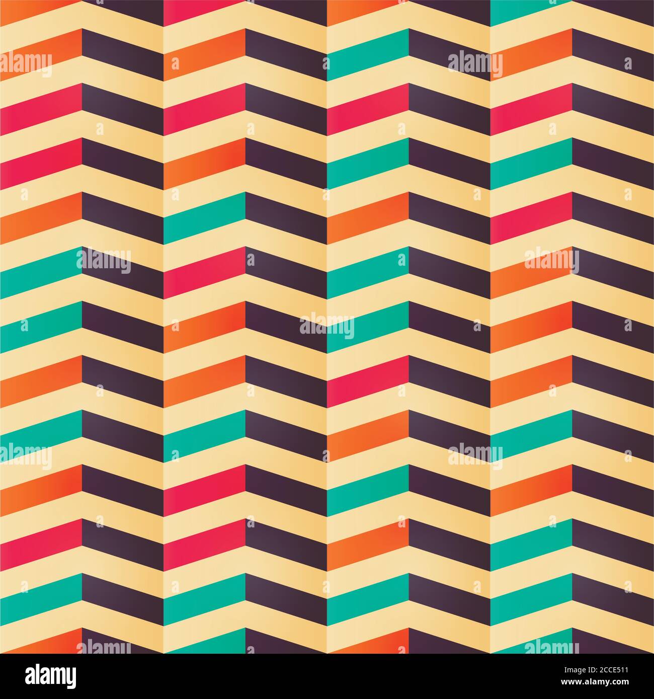 Geometric seamless chevron pattern in retro colors, vector illustration ... Geometric seamless chevron pattern in retro colors, vector illustration ...