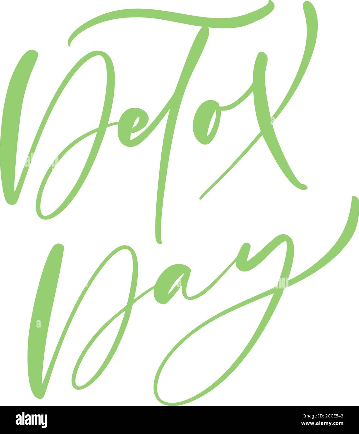 Detox day logo calligraphy lettering text poster in doodle style. Hand ...