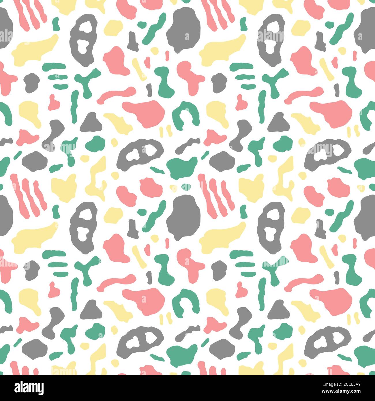 Seamless pattern with organic rounded and stripe shapes, vector ...