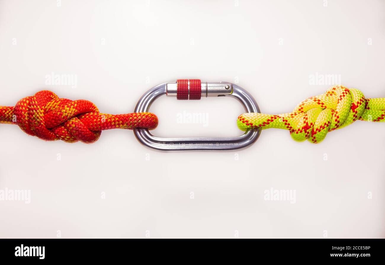 double Flemish loop or figure eight 8 knot with new colored aluminum ...