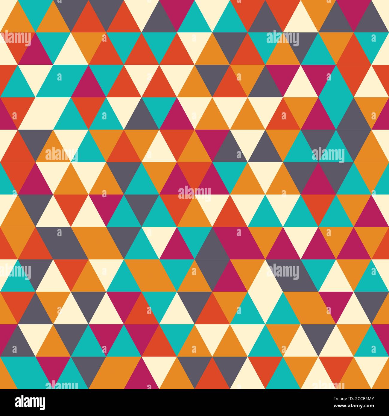 Geometric seamless pattern with colorful triangles in retro design ...