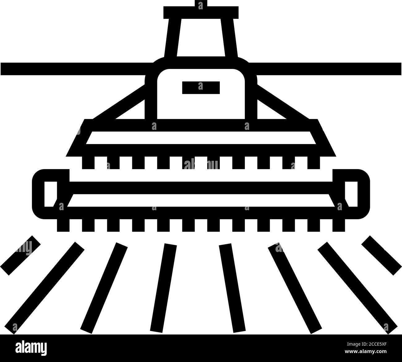 hervesting machine line icon vector illustration Stock Vector Image ...