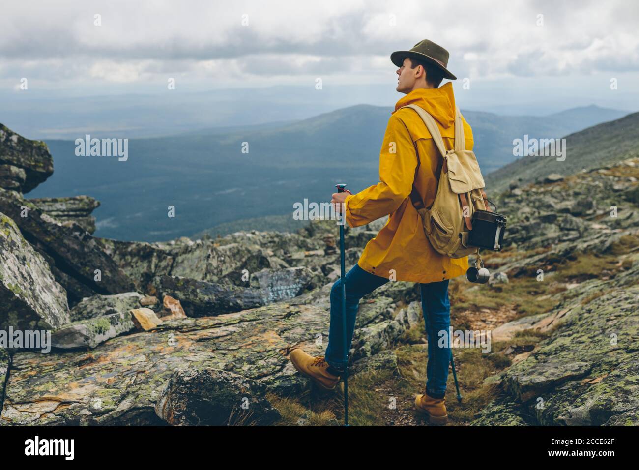 homeless wander got lost, looking for a way, path, side view photo ...