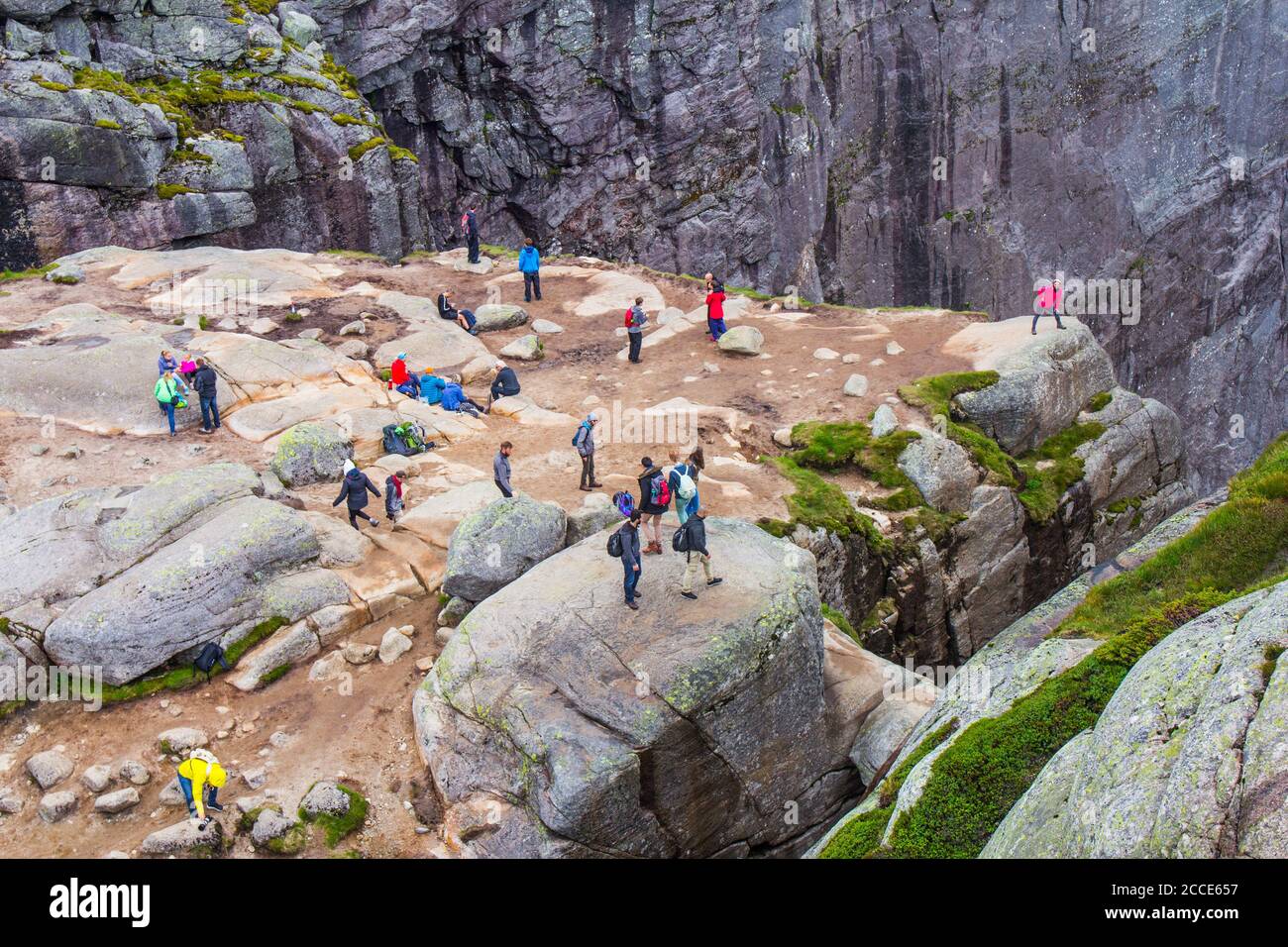 13 July 2017: People admire the landscape, take pictures and rest on ...