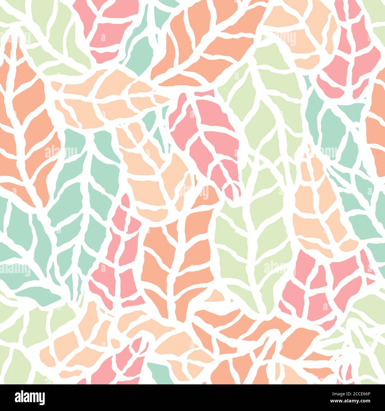 Seamless pattern with hand drawn natural leaves, vector illustration ...