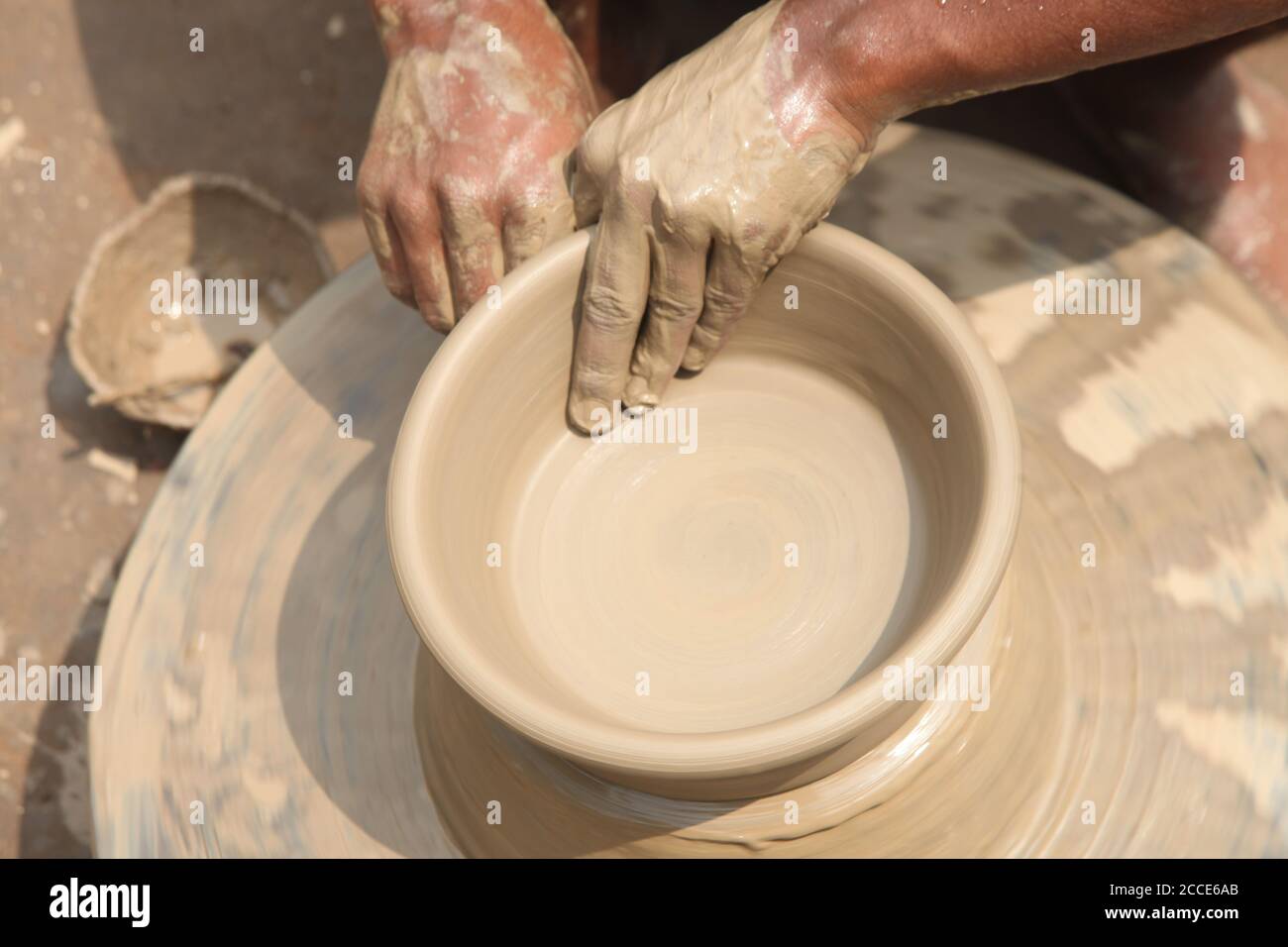 Clay Potter, Making Clay Pot, Indian Potter, Master at the potter's ...