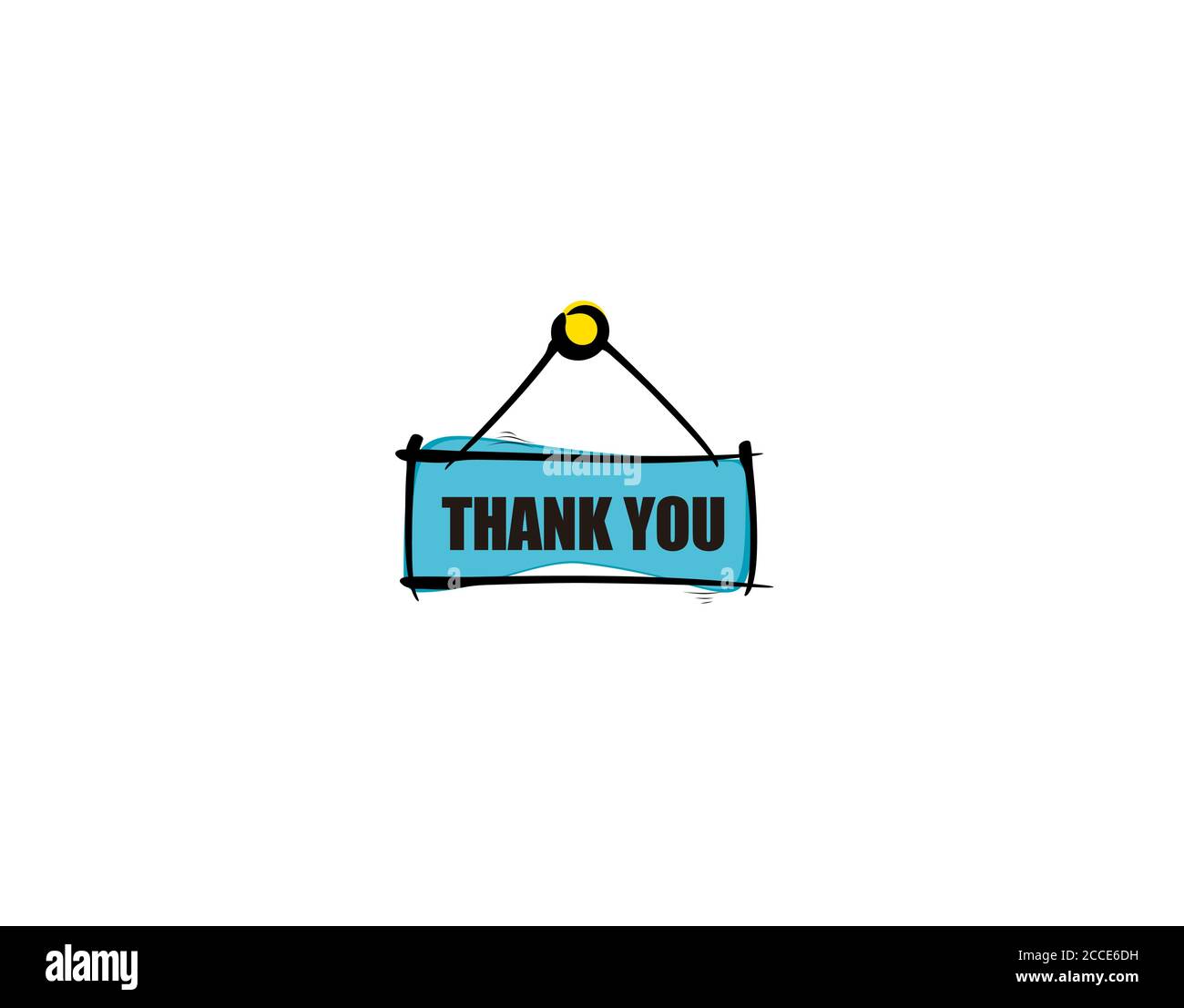 Thank You Signboard Flat on white background in vector illustration ...