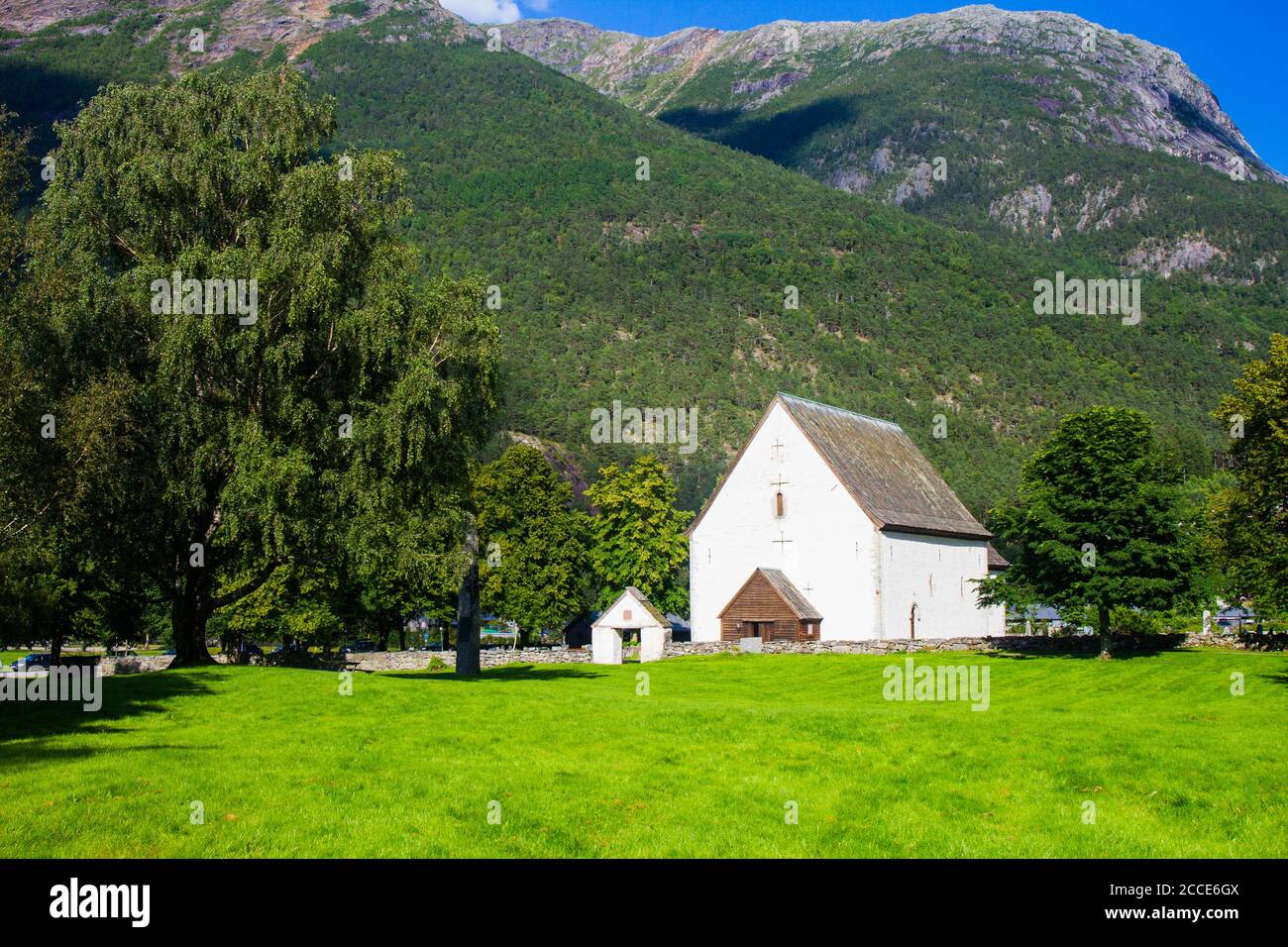 Antique traditional norwegian church. Kinsarvik village. Visit Norway ...