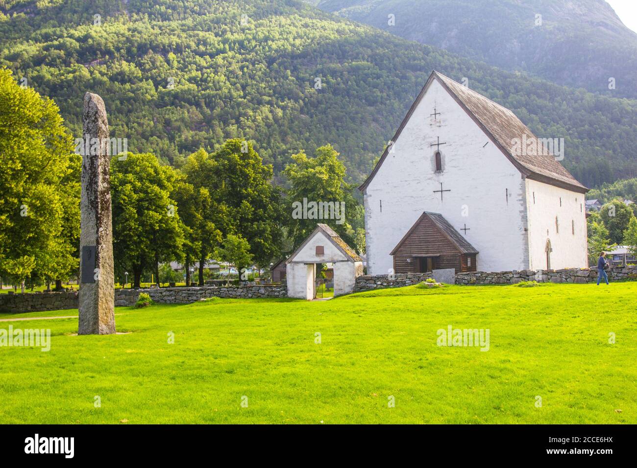 Antique traditional norwegian church. Kinsarvik village. Visit Norway ...