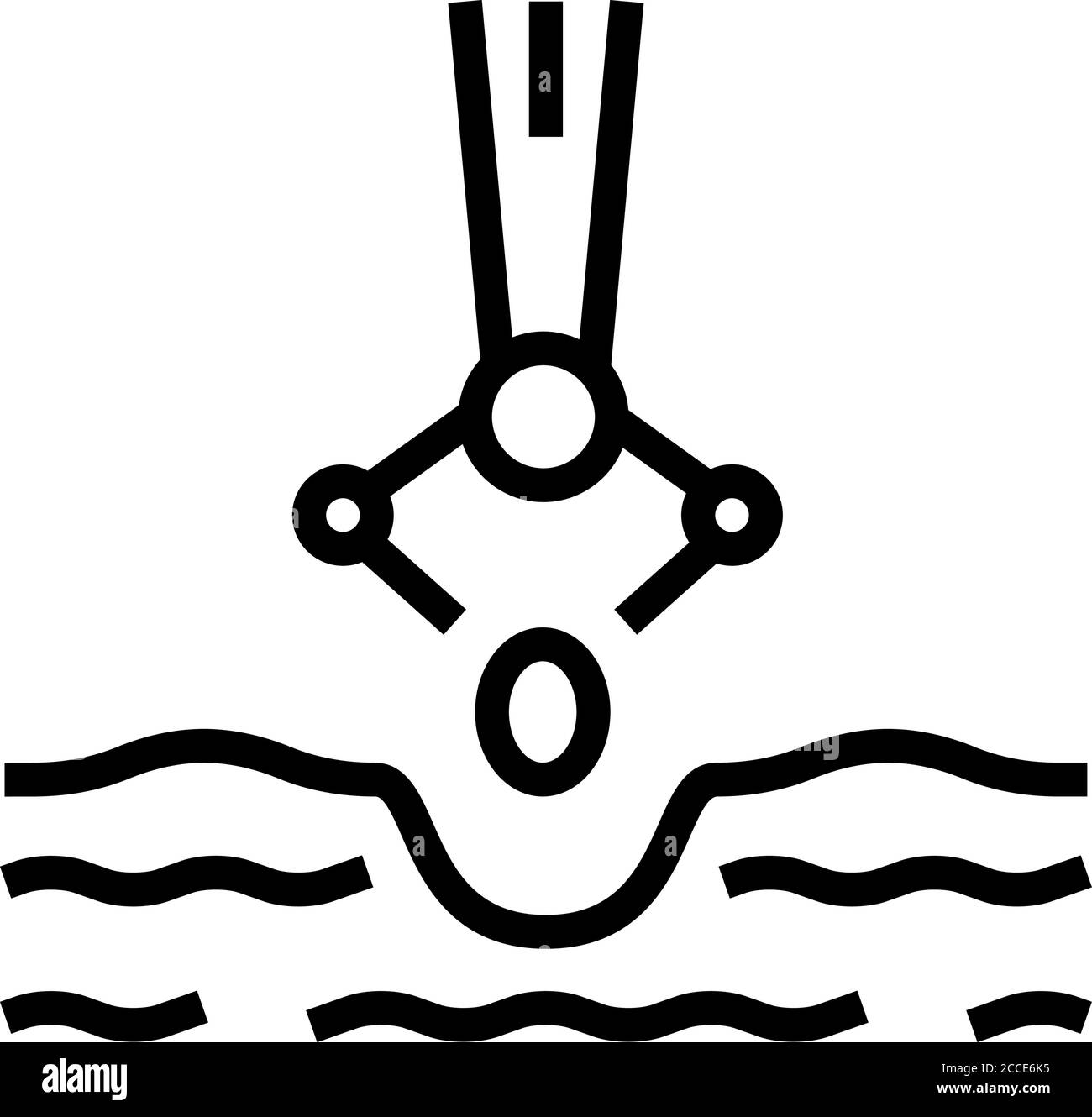 mechanical robot sowing line icon vector. mechanical robot sowing sign ...