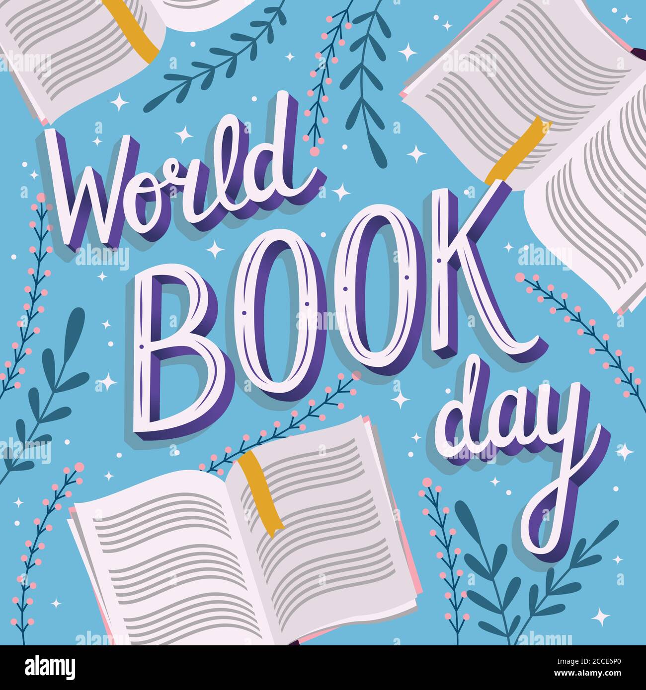 World book day, hand lettering typography modern poster design with ...