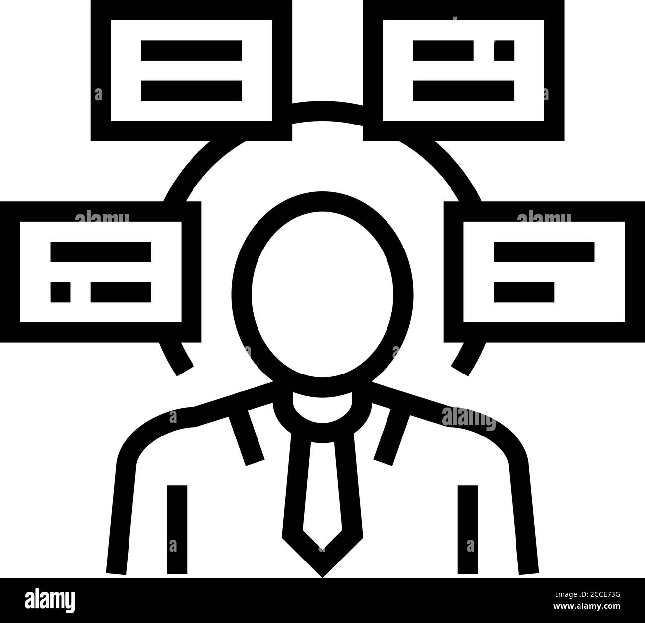 human comprehends tasks line icon vector illustration Stock Vector ...