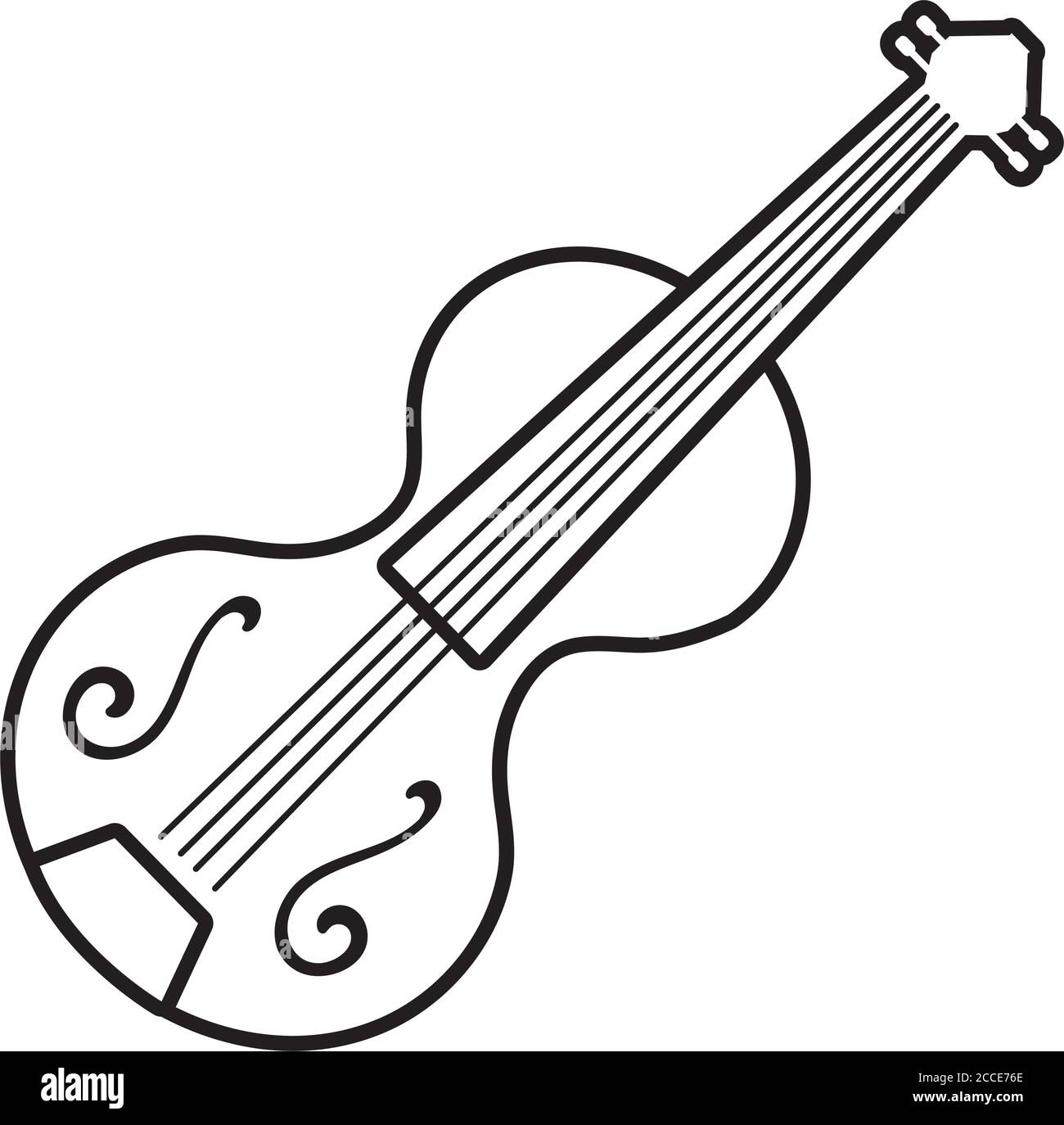 fiddle string instrument line style icon vector illustration design ...