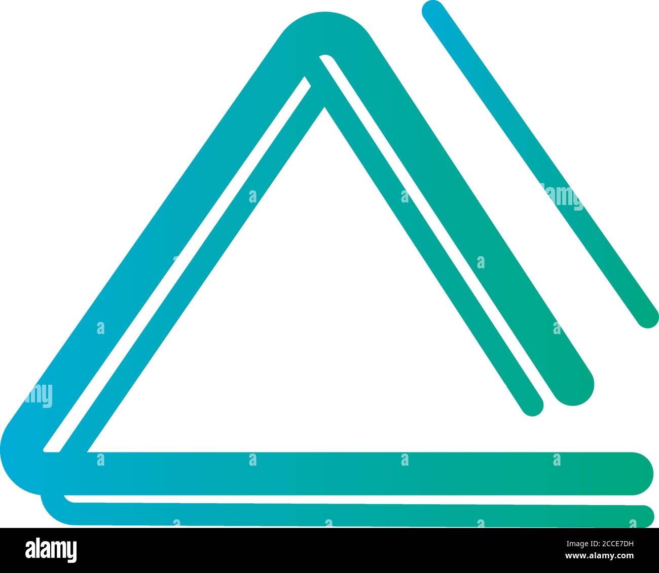 triangle musical instrument line and fill style icon vector ...