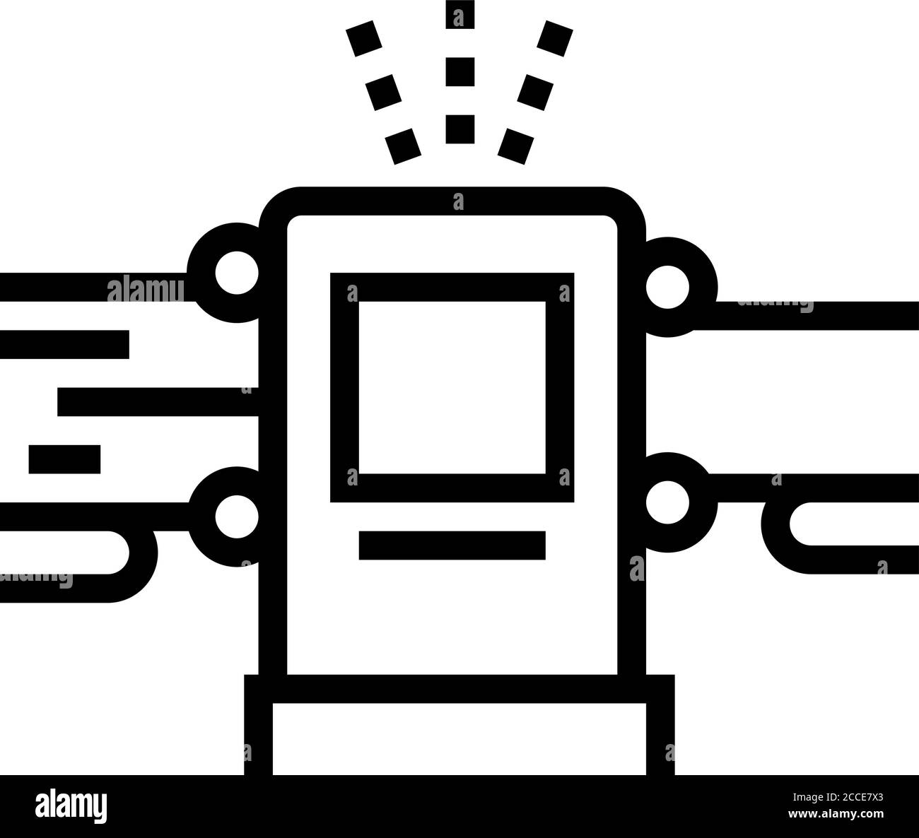 log debarking machine line icon vector illustration Stock Vector Image ...
