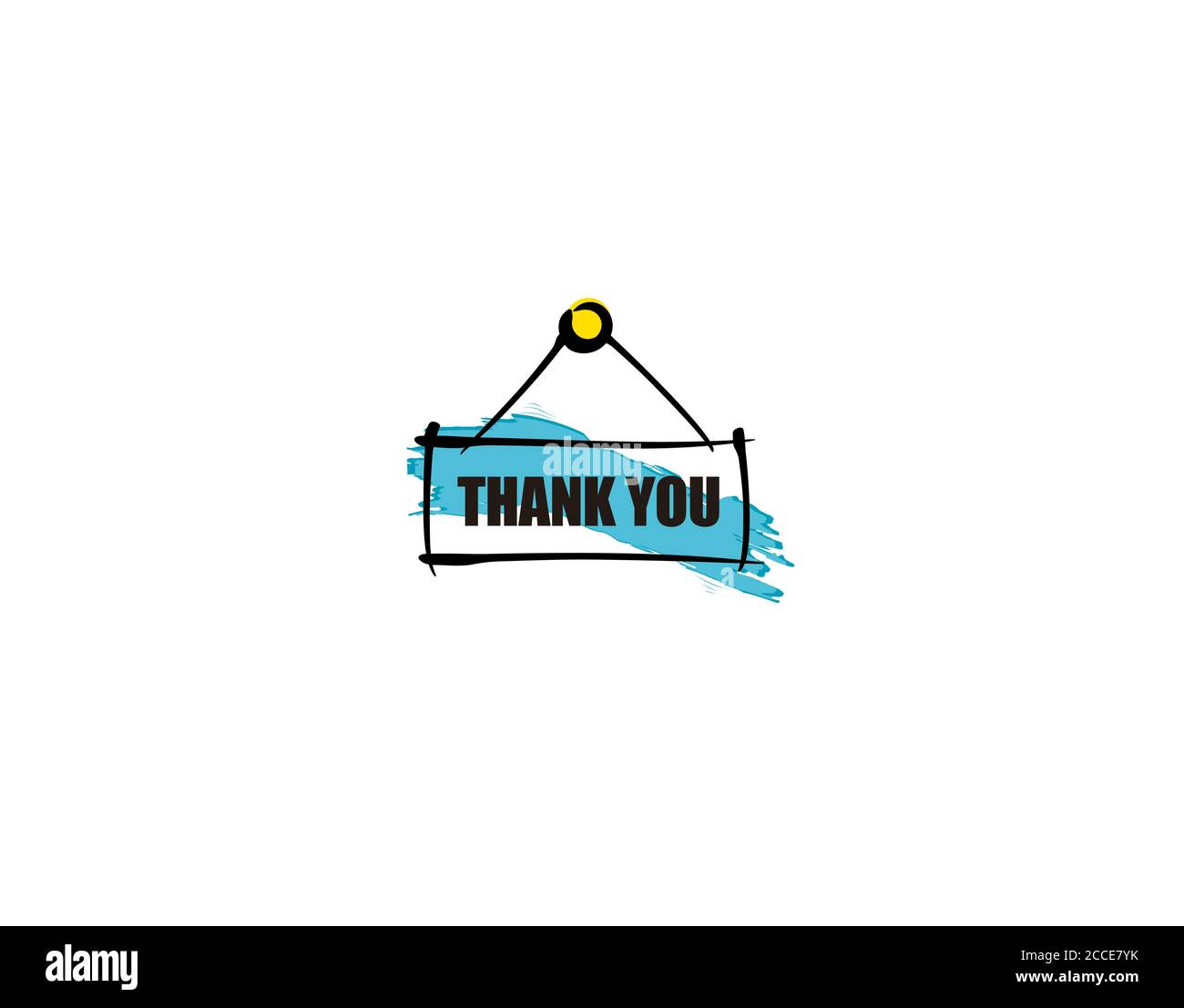 Thank You Signboard Flat on white background in vector illustration ...