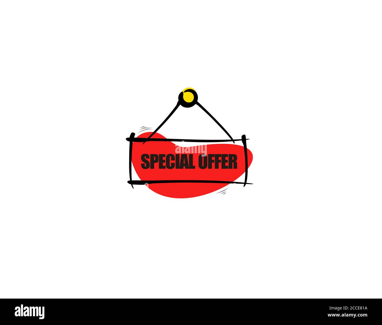 Special Offer Signboard Flat on white background in vector illustration ...