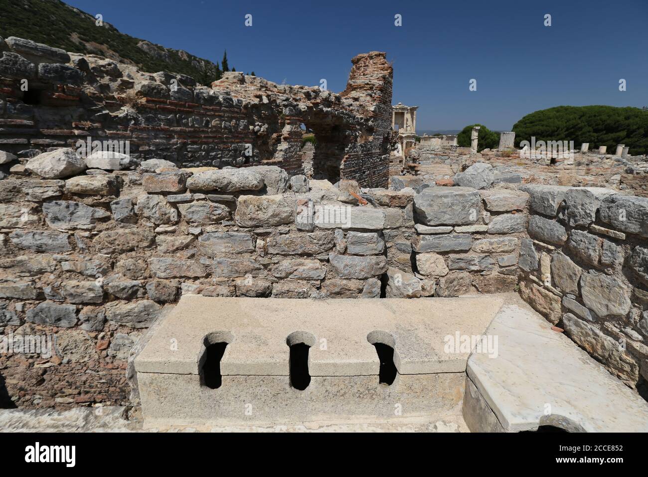 Public Toilets of Ephesus Ancient City, Izmir City, Turkey Stock Photo ...